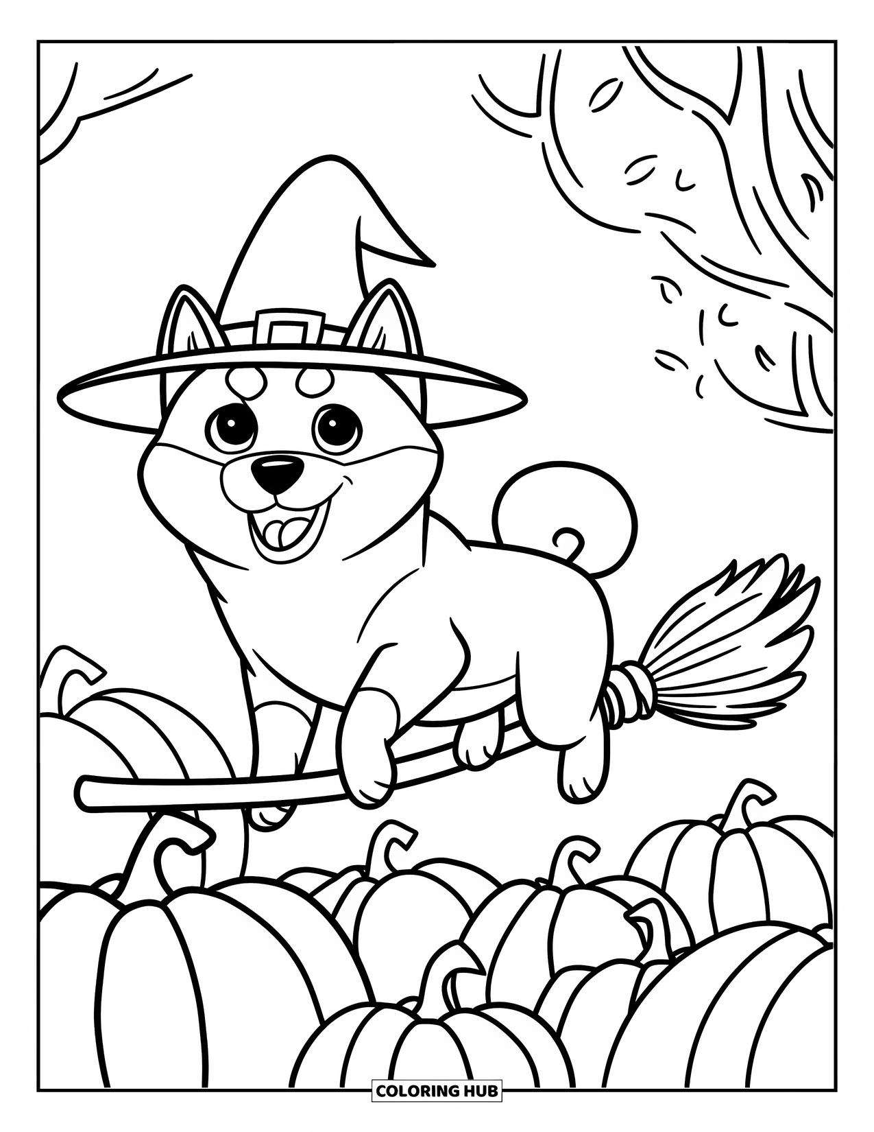 95+ Halloween Dog Coloring Pages for Kids & Adults (Free Printable PDFs)
