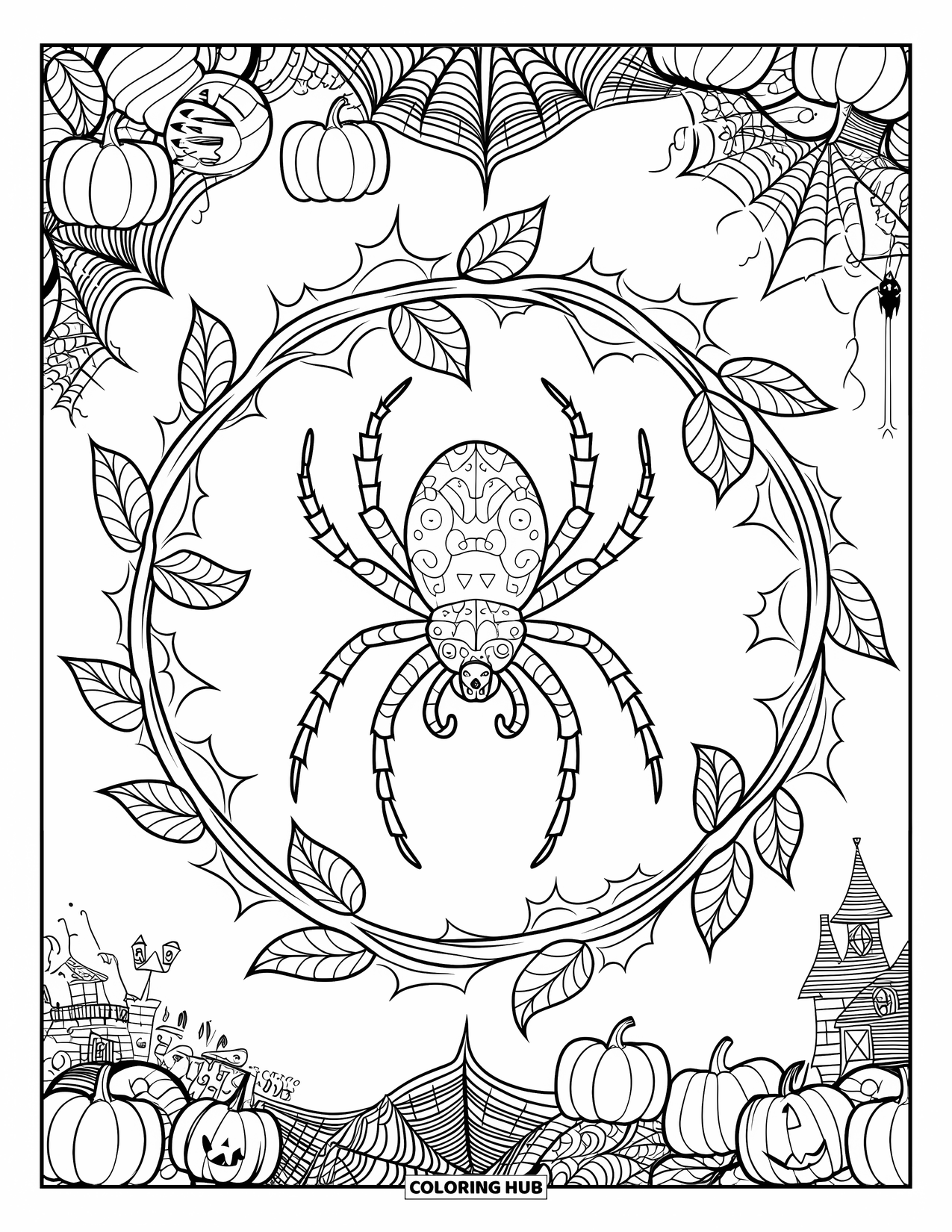 80+ Halloween Spider Coloring Pages for Kids & Adults (Free)