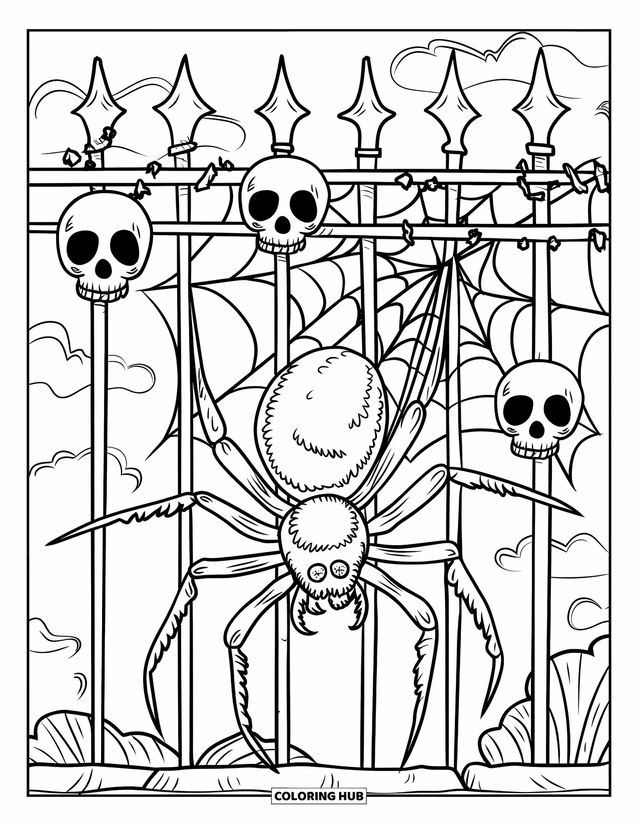 80+ Halloween Spider Coloring Pages for Kids & Adults (Free Printable PDFs)