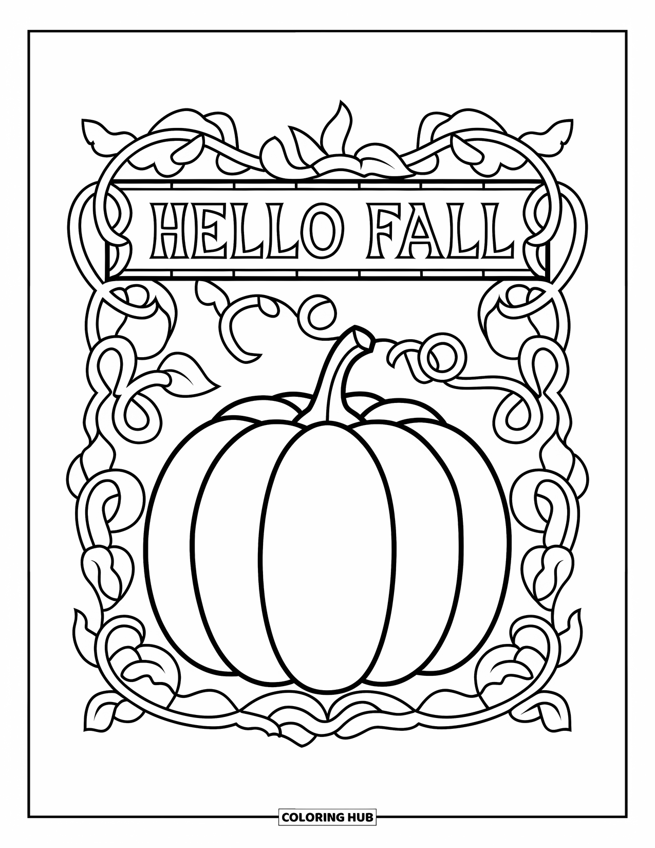95+ Hello Fall Coloring Pages for Kids & Adults (Free Printable PDFs)