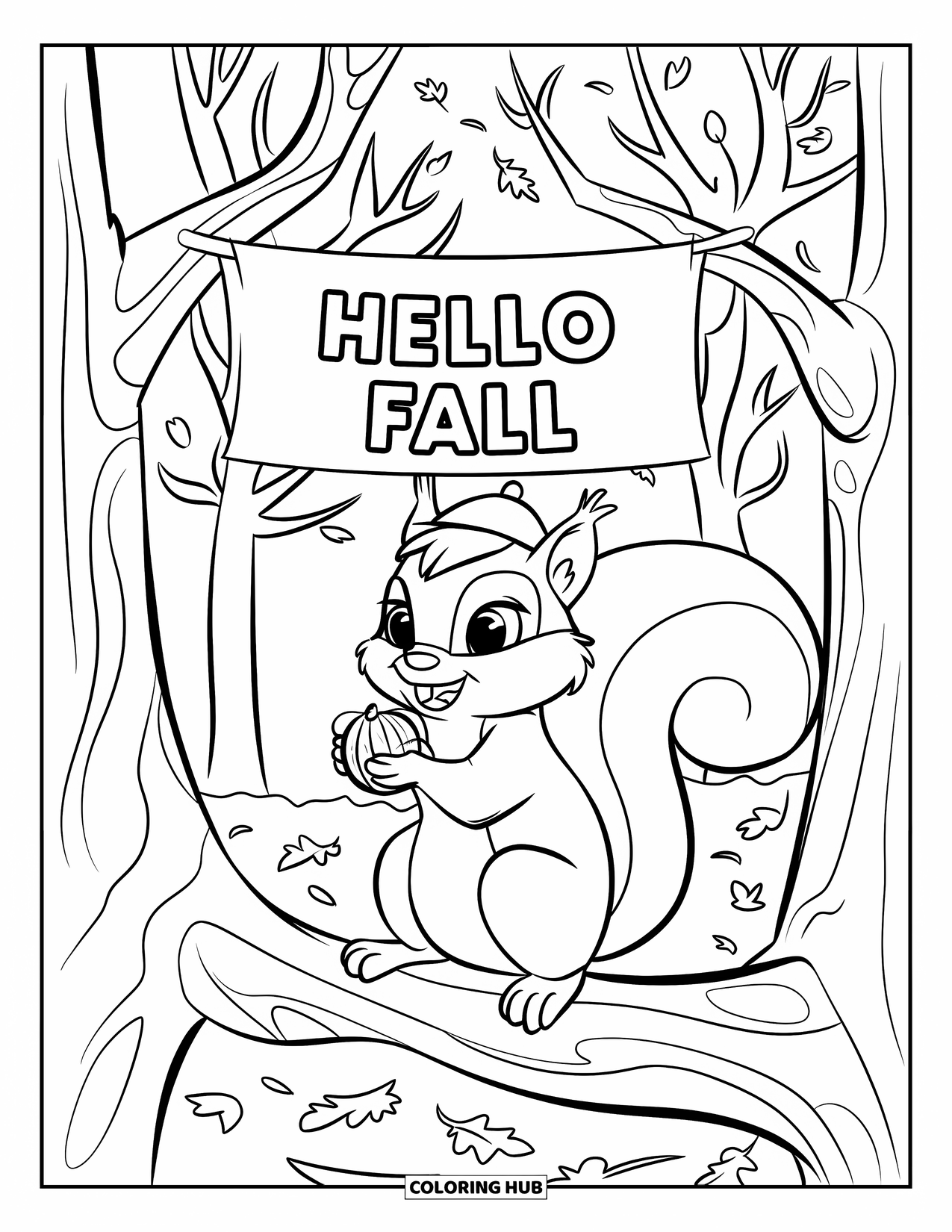95+ Hello Fall Coloring Pages for Kids & Adults (Free Printable PDFs)