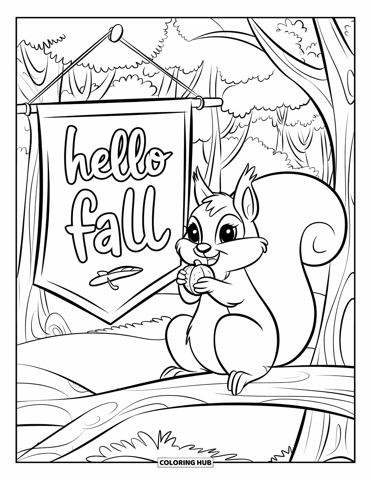 95+ Hello Fall Coloring Pages for Kids & Adults (Free Printable PDFs)