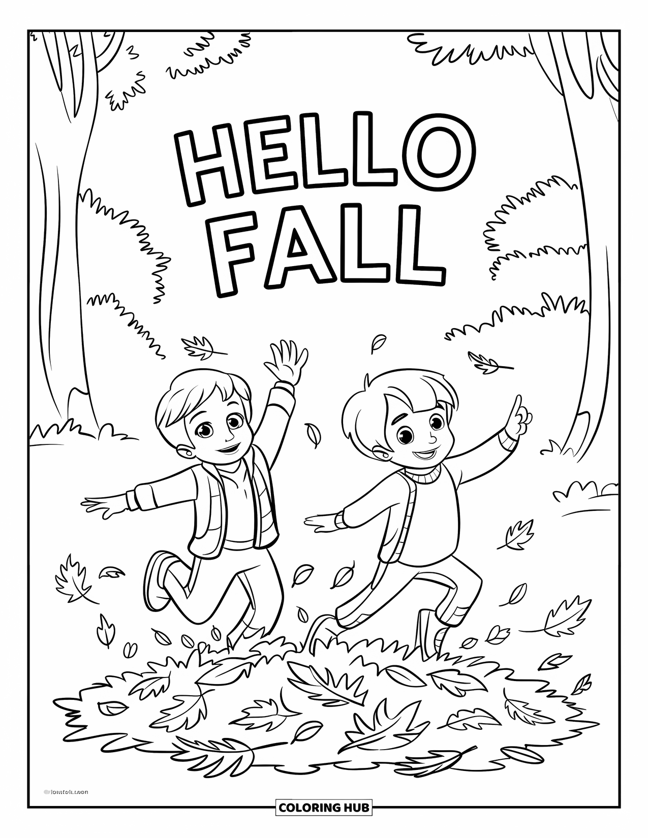 95+ Hello Fall Coloring Pages for Kids & Adults (Free Printable PDFs)