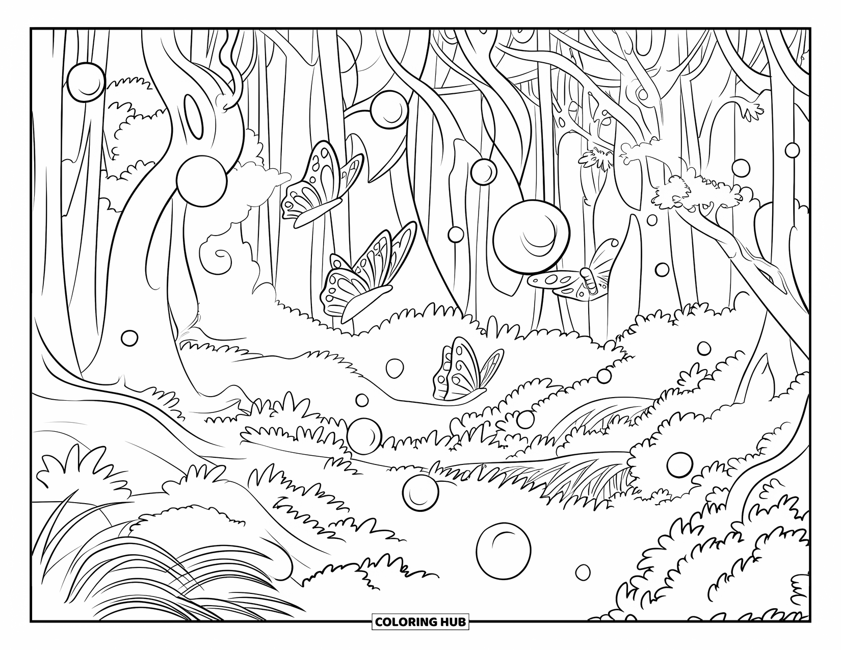 80+ Magical Forest Coloring Pages for Kids & Adults (Free Printable PDFs)