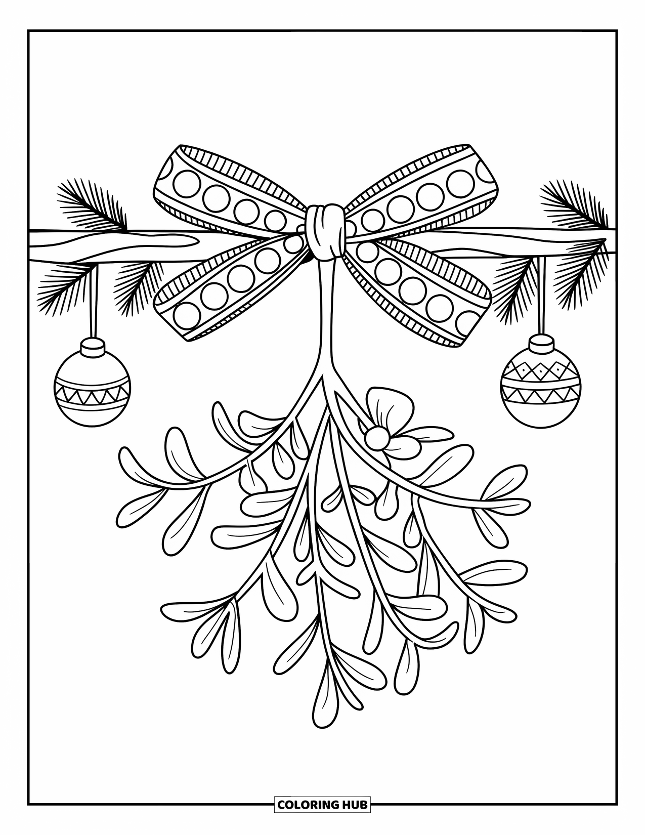 65+ Mistletoe Coloring Pages for Kids & Adults (Free Printable PDFs)