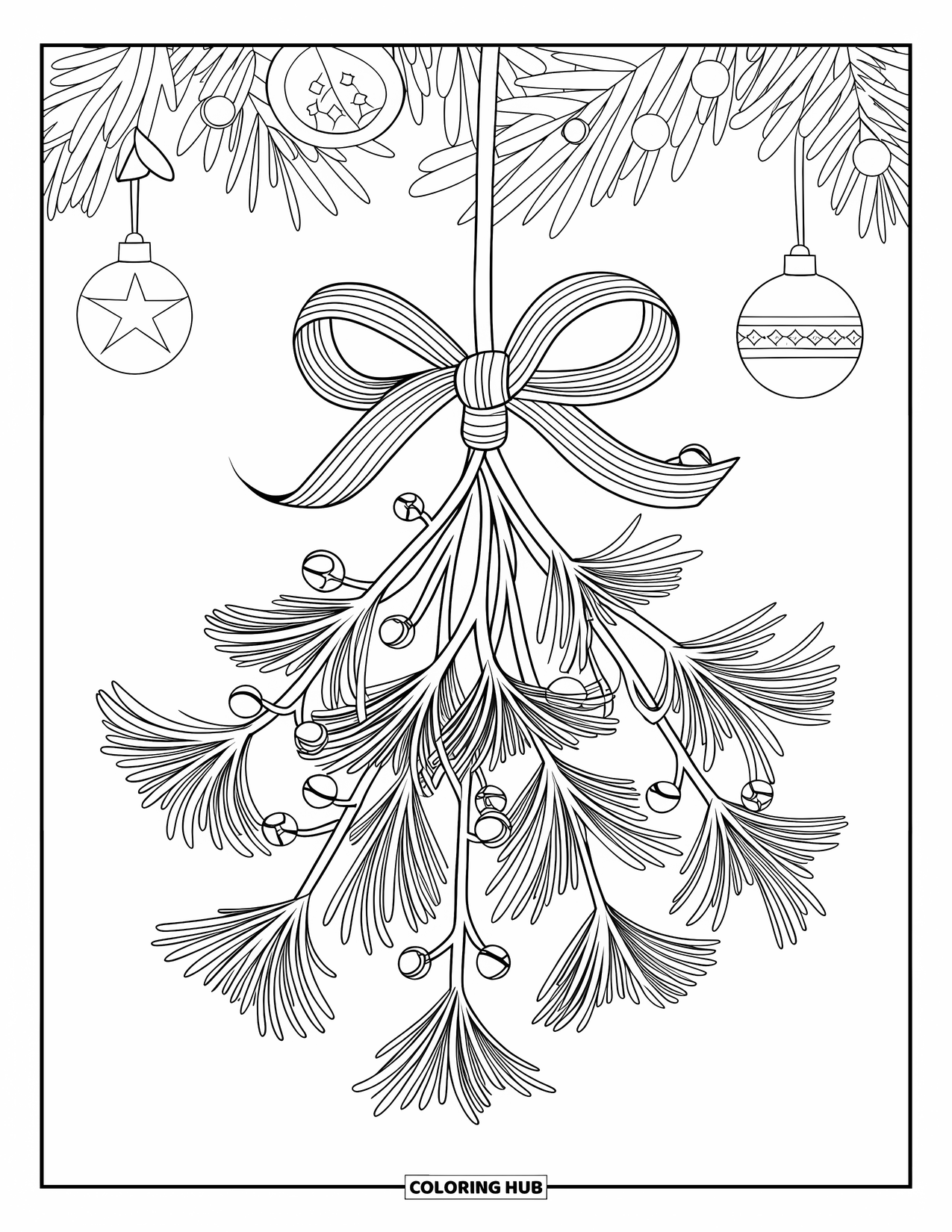 65+ Mistletoe Coloring Pages for Kids & Adults (Free Printable PDFs)