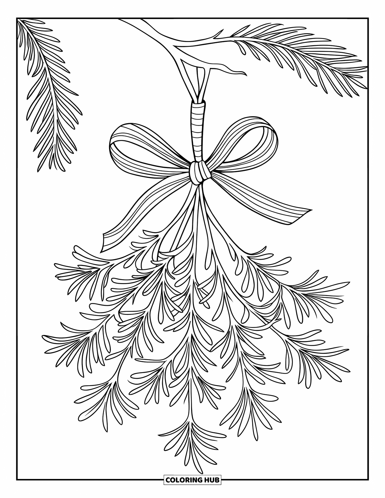 65+ Mistletoe Coloring Pages for Kids & Adults (Free Printable PDFs)