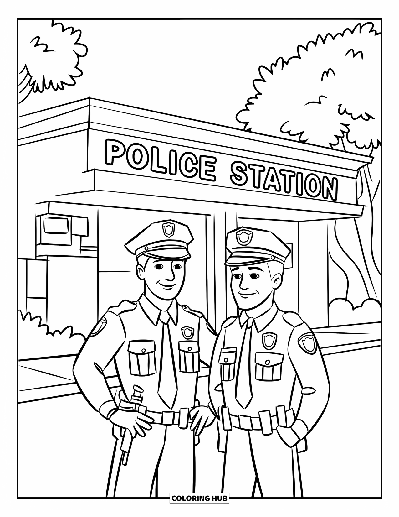 65+ Police Officer Coloring Pages for Kids & Adults (Free Printable PDFs)