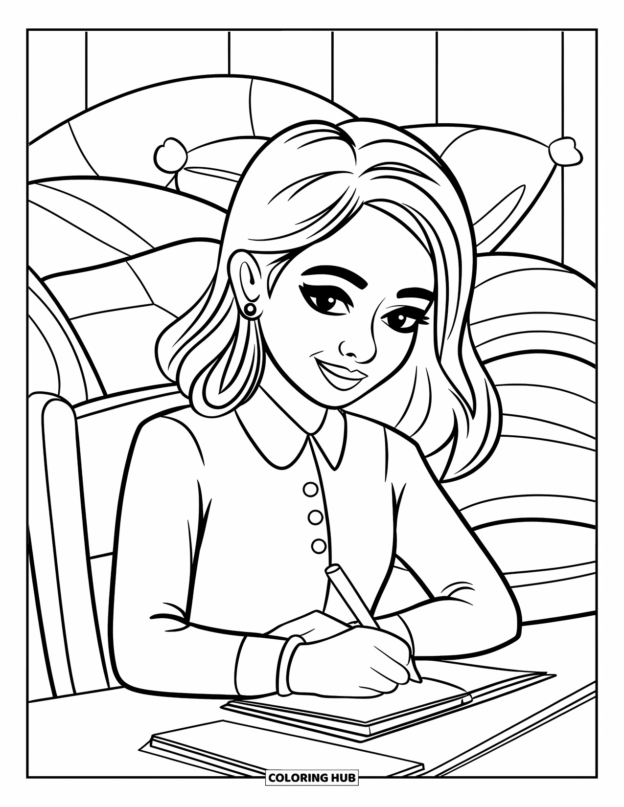 60+ Preppy Girl Coloring Pages for Kids & Adults (Free Printable PDFs)