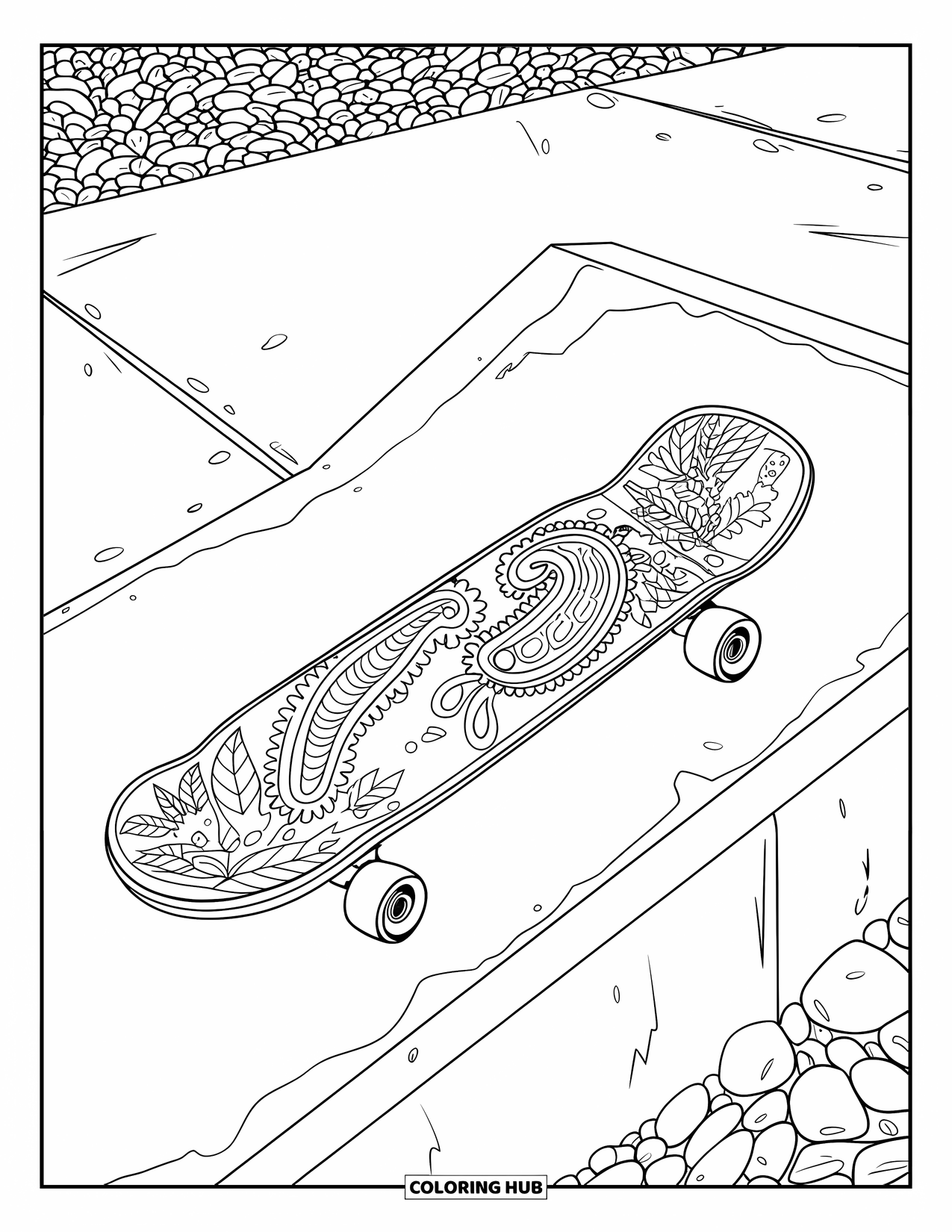 70+ Skateboard Coloring Pages for Kids & Adults (Free Printable PDFs)
