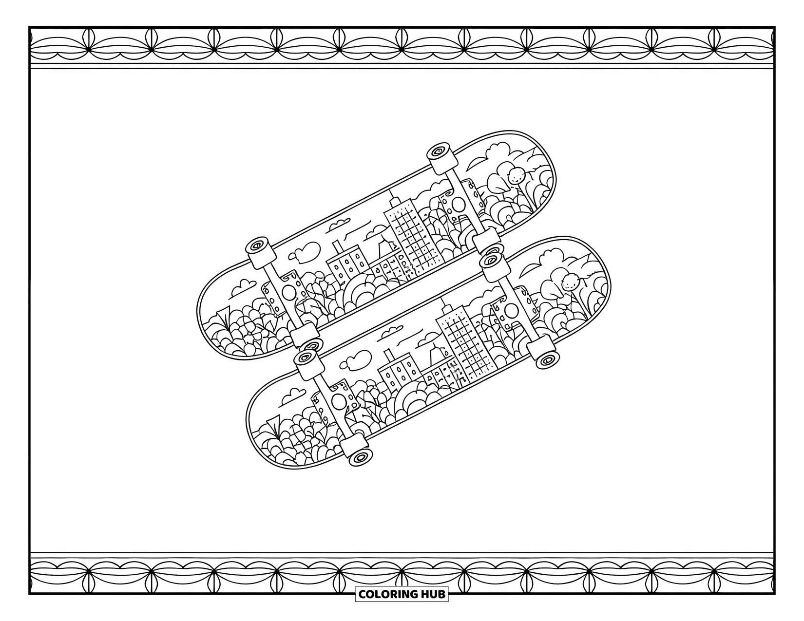 70+ Skateboard Coloring Pages for Kids & Adults (Free)