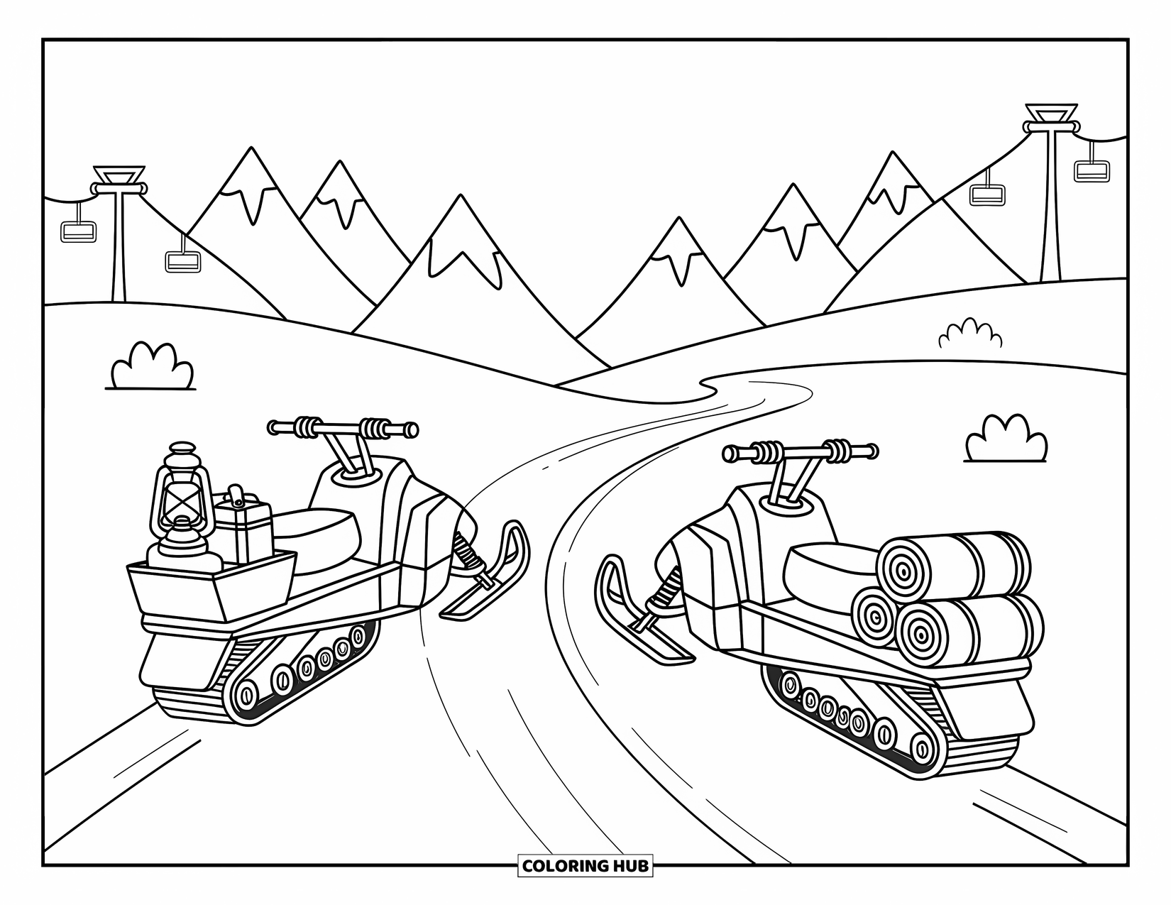 75+ Snowmobile Coloring Pages for Kids & Adults (Free Printable PDFs)