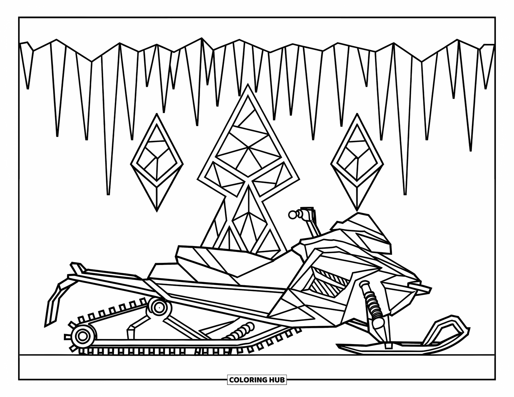 75+ Snowmobile Coloring Pages for Kids & Adults (Free Printable PDFs)