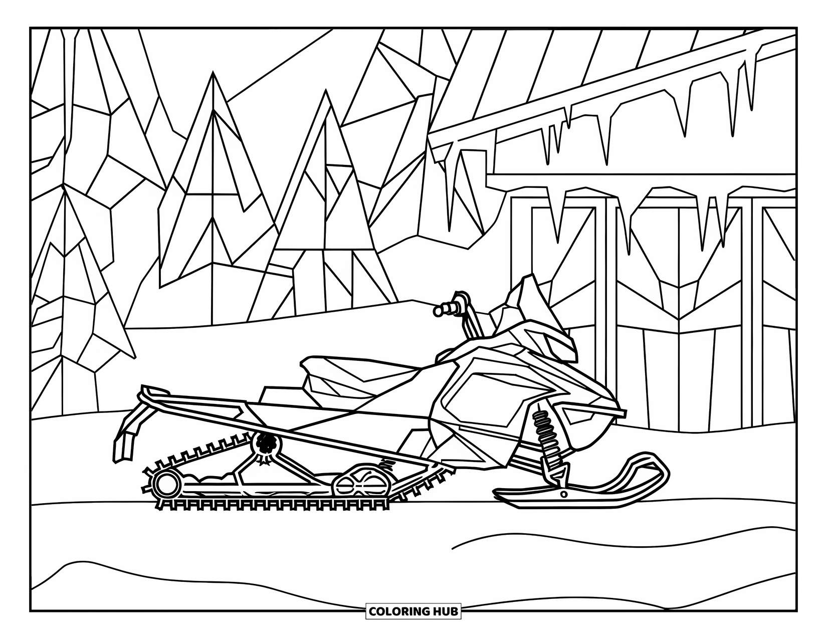 75+ Snowmobile Coloring Pages for Kids & Adults (Free Printable PDFs)