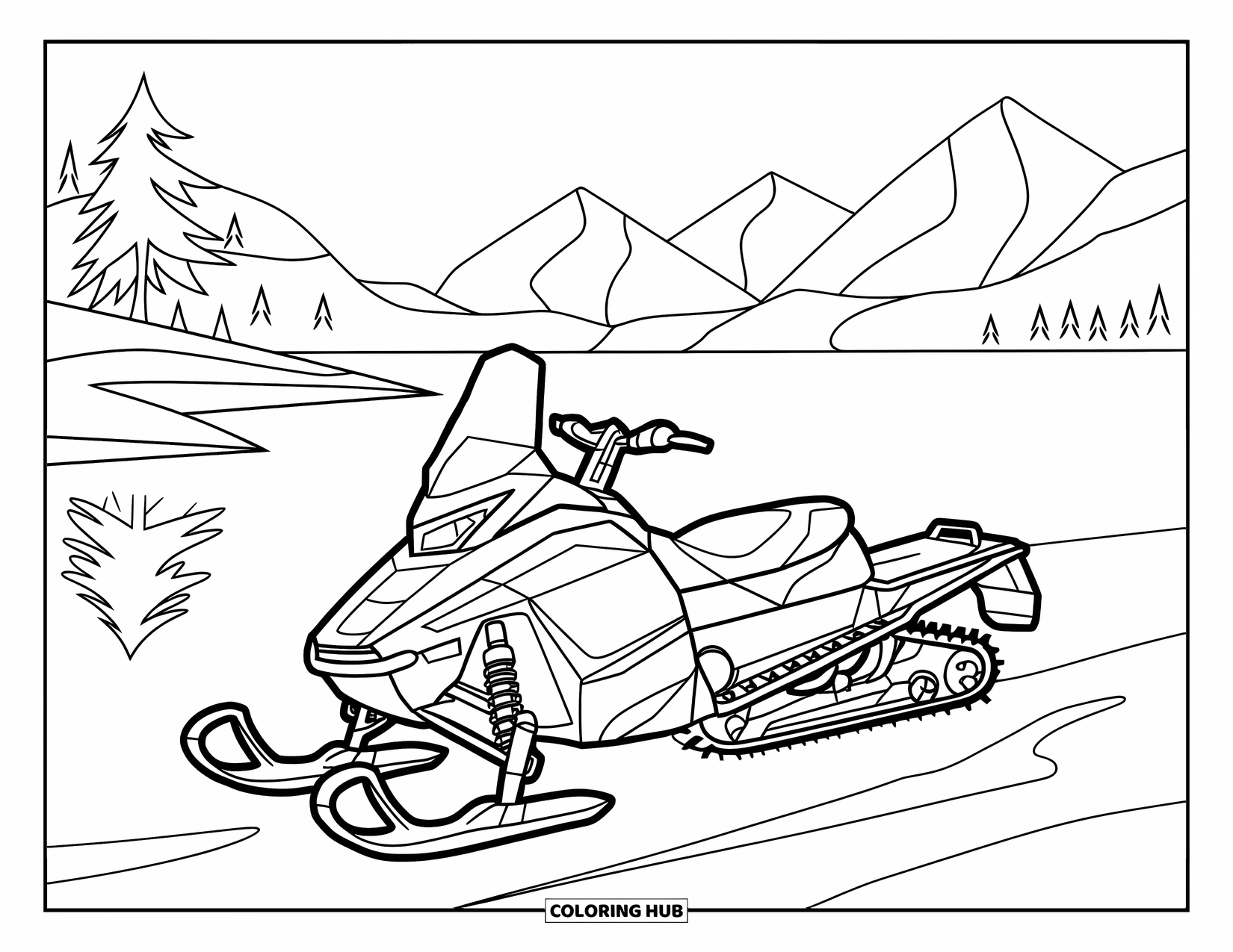 75+ Snowmobile Coloring Pages for Kids & Adults (Free Printable PDFs)