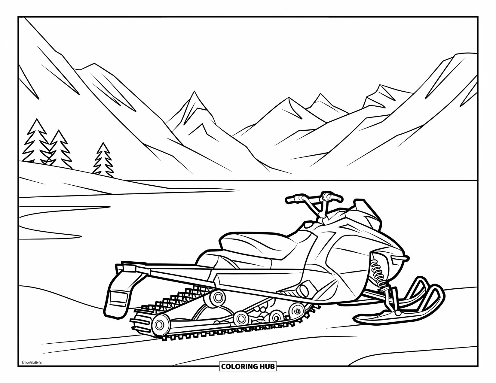 75+ Snowmobile Coloring Pages for Kids & Adults (Free Printable PDFs)