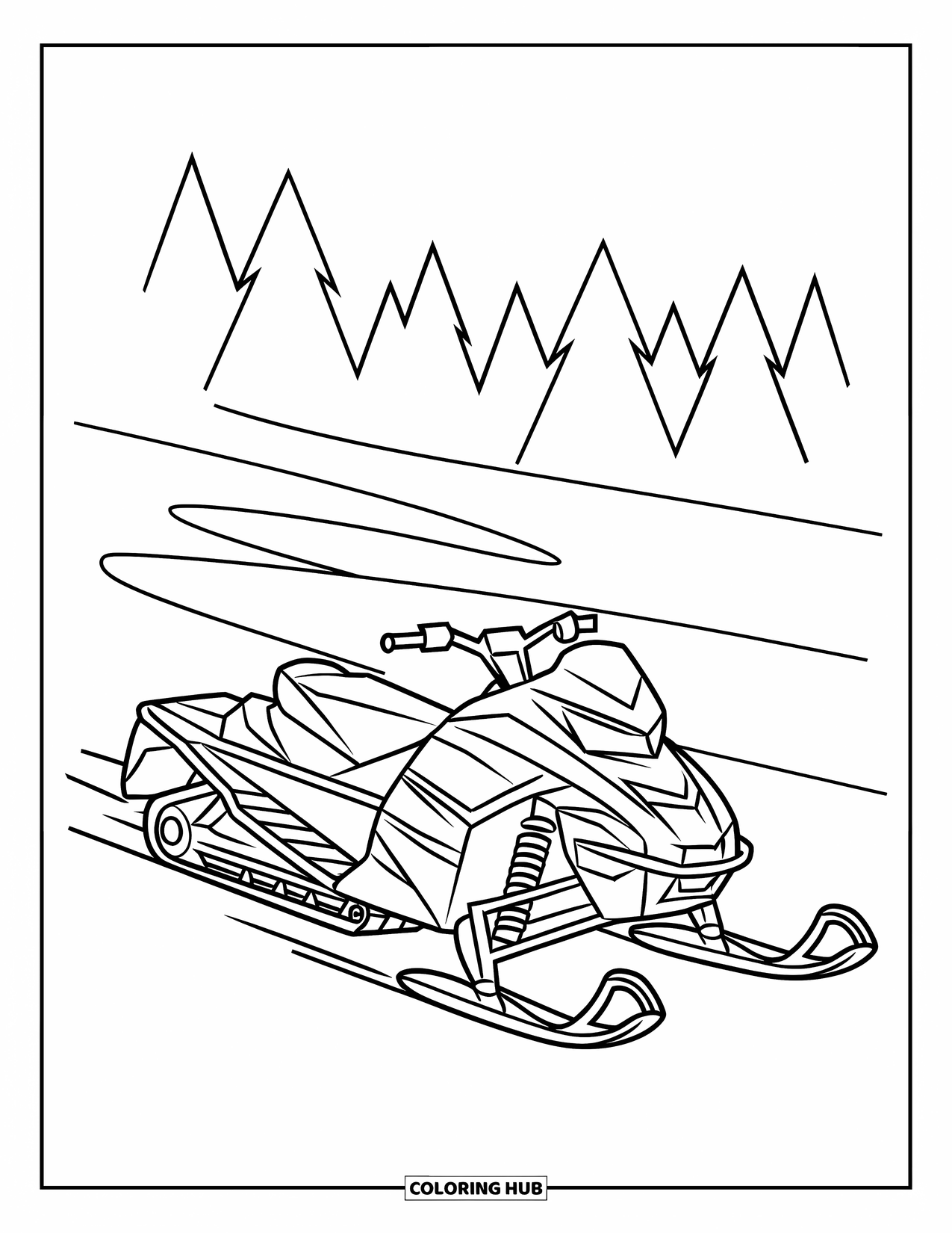 75+ Snowmobile Coloring Pages for Kids & Adults (Free Printable PDFs)