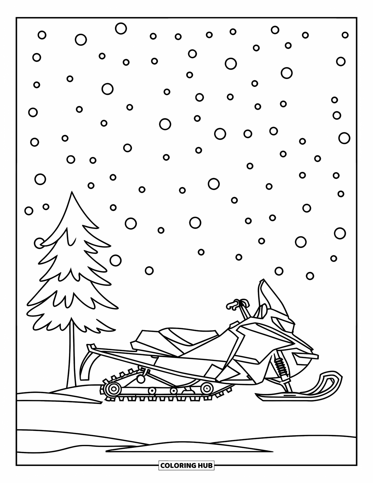 75+ Snowmobile Coloring Pages for Kids & Adults (Free Printable PDFs)