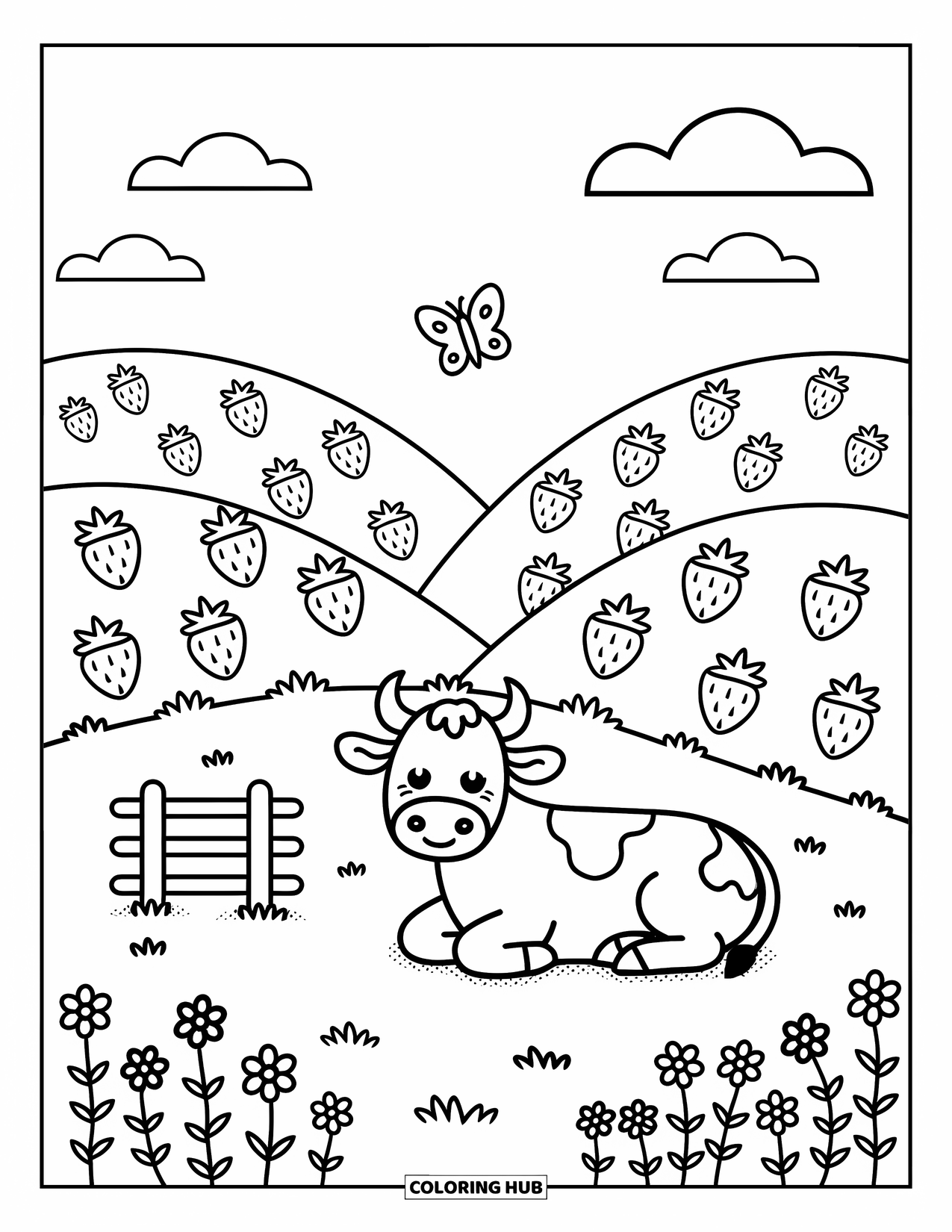 55+ Strawberry Cow Coloring Pages for Kids & Adults (Free Printable PDFs)