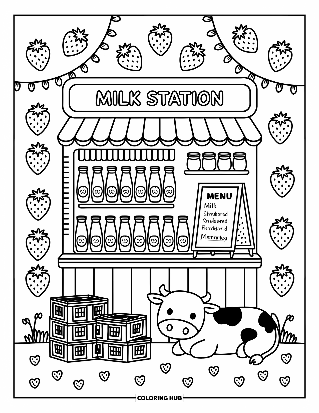 55+ Strawberry Cow Coloring Pages for Kids & Adults (Free Printable PDFs)