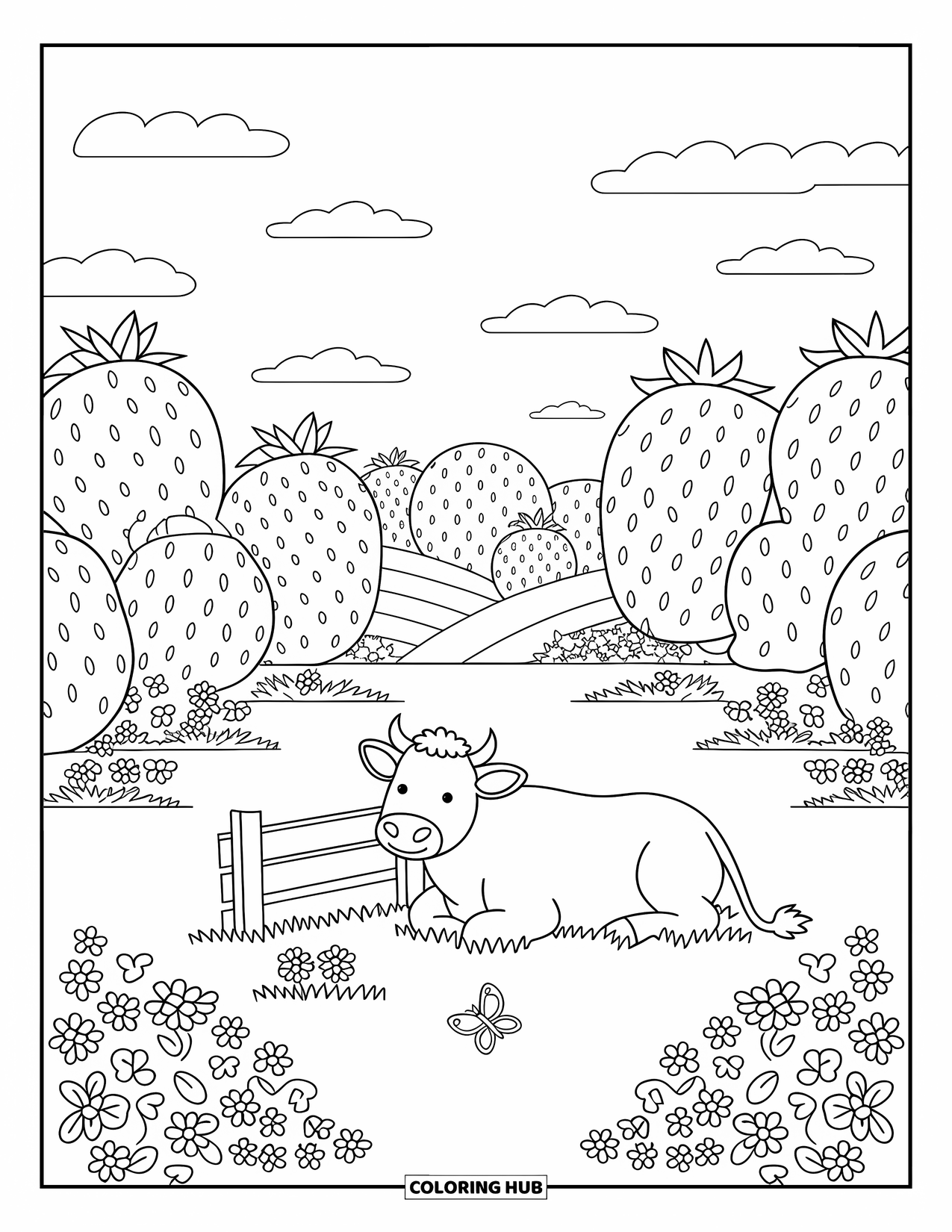55+ Strawberry Cow Coloring Pages for Kids & Adults (Free Printable PDFs)