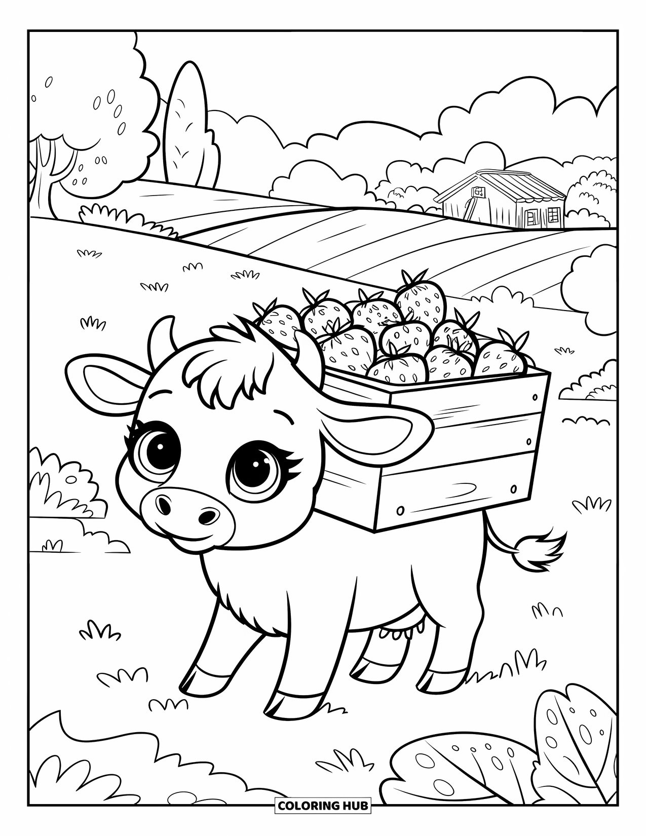 55+ Strawberry Cow Coloring Pages for Kids & Adults (Free Printable PDFs)
