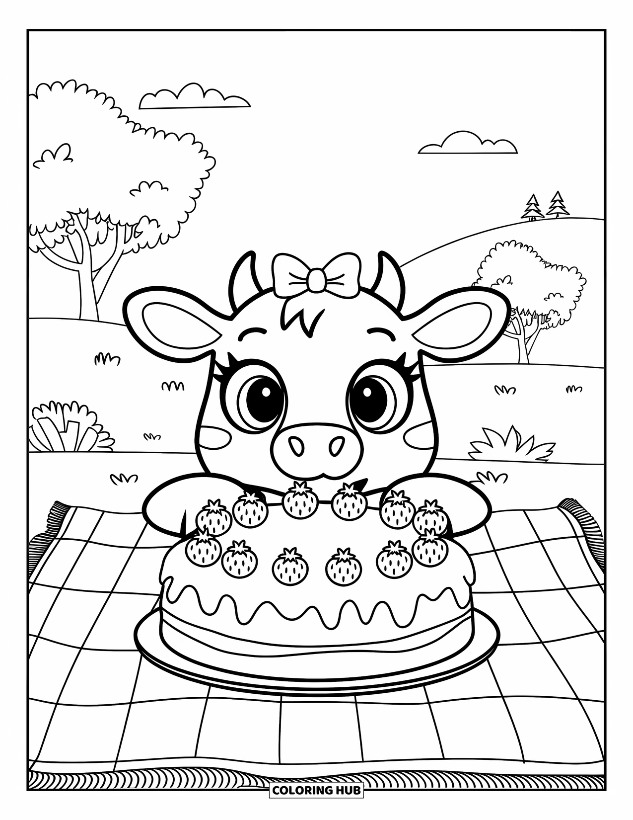 55+ Strawberry Cow Coloring Pages for Kids & Adults (Free Printable PDFs)