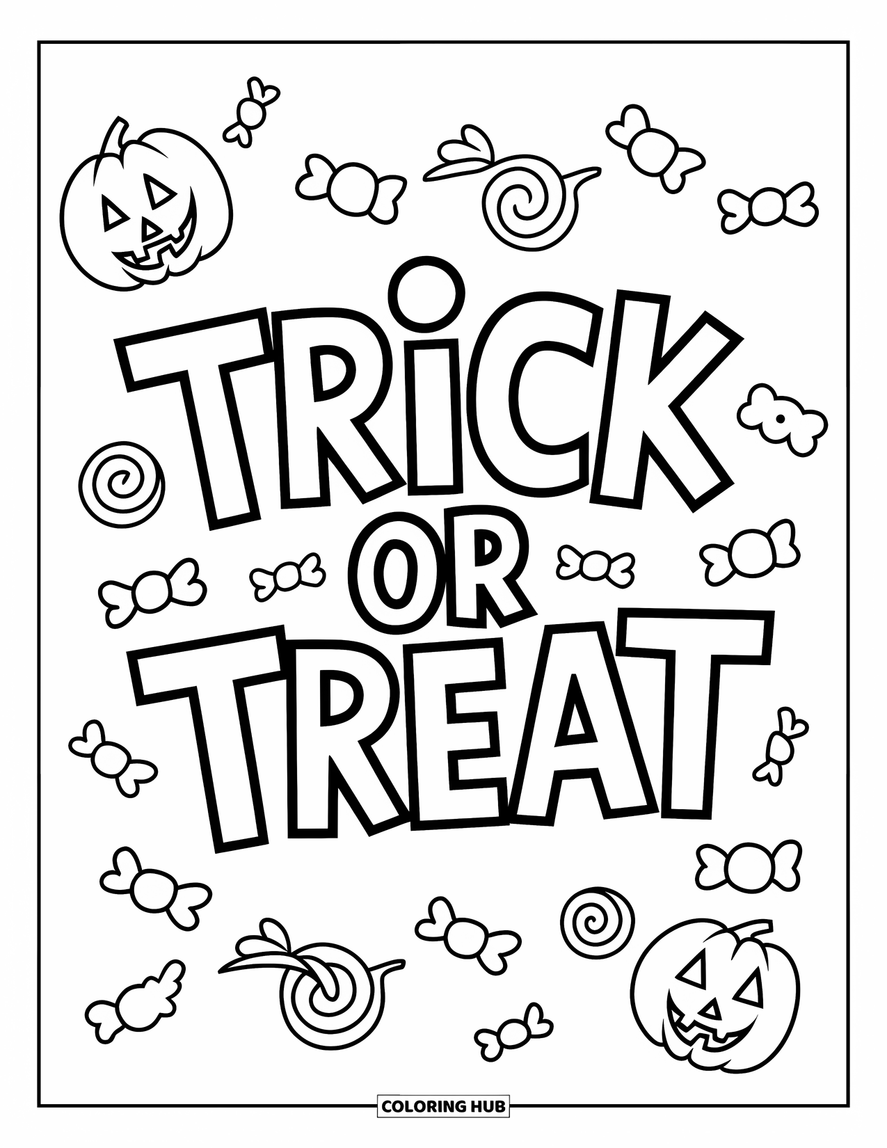 65+ Trick Or Treat Coloring Pages for Kids & Adults (Free)