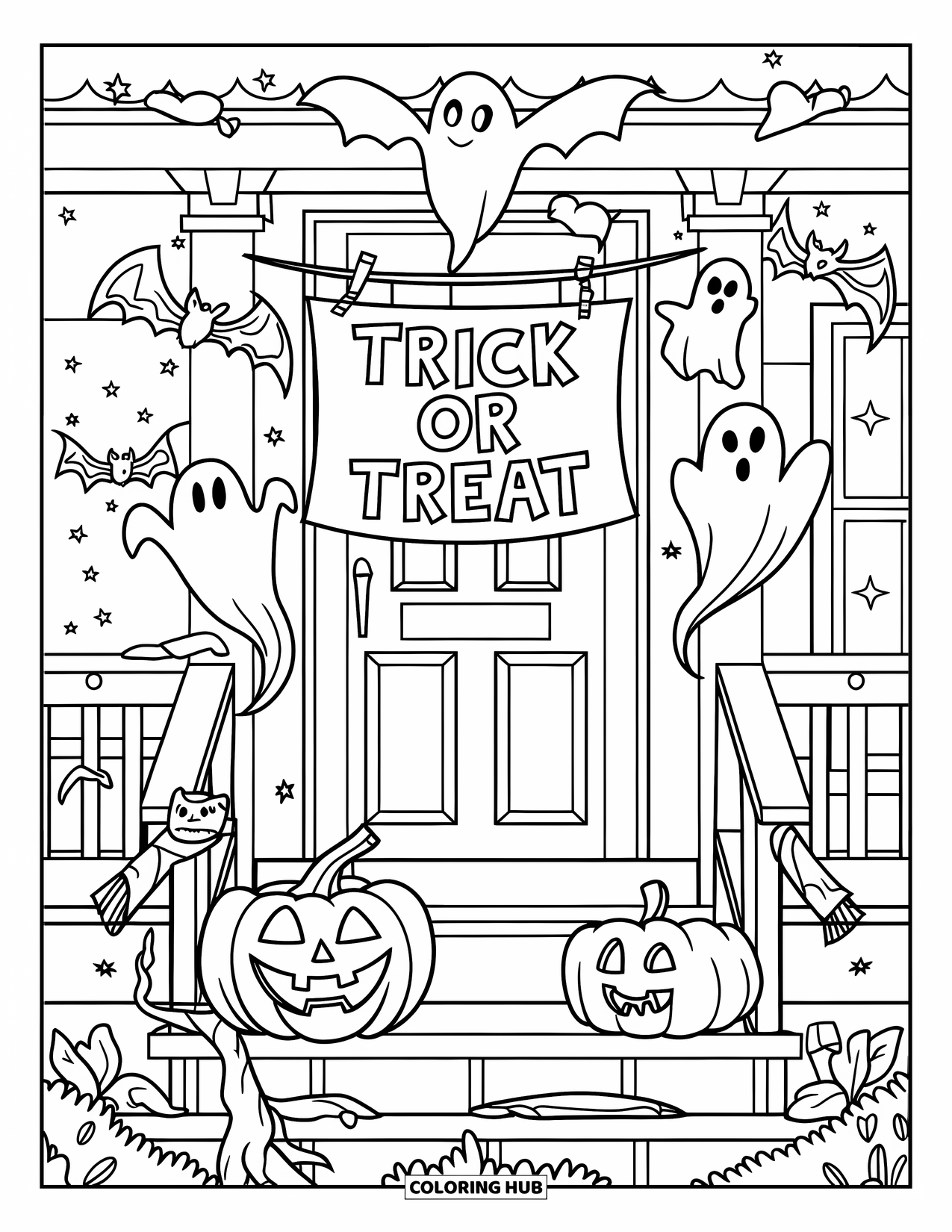 65+ Trick Or Treat Coloring Pages for Kids & Adults (Free)