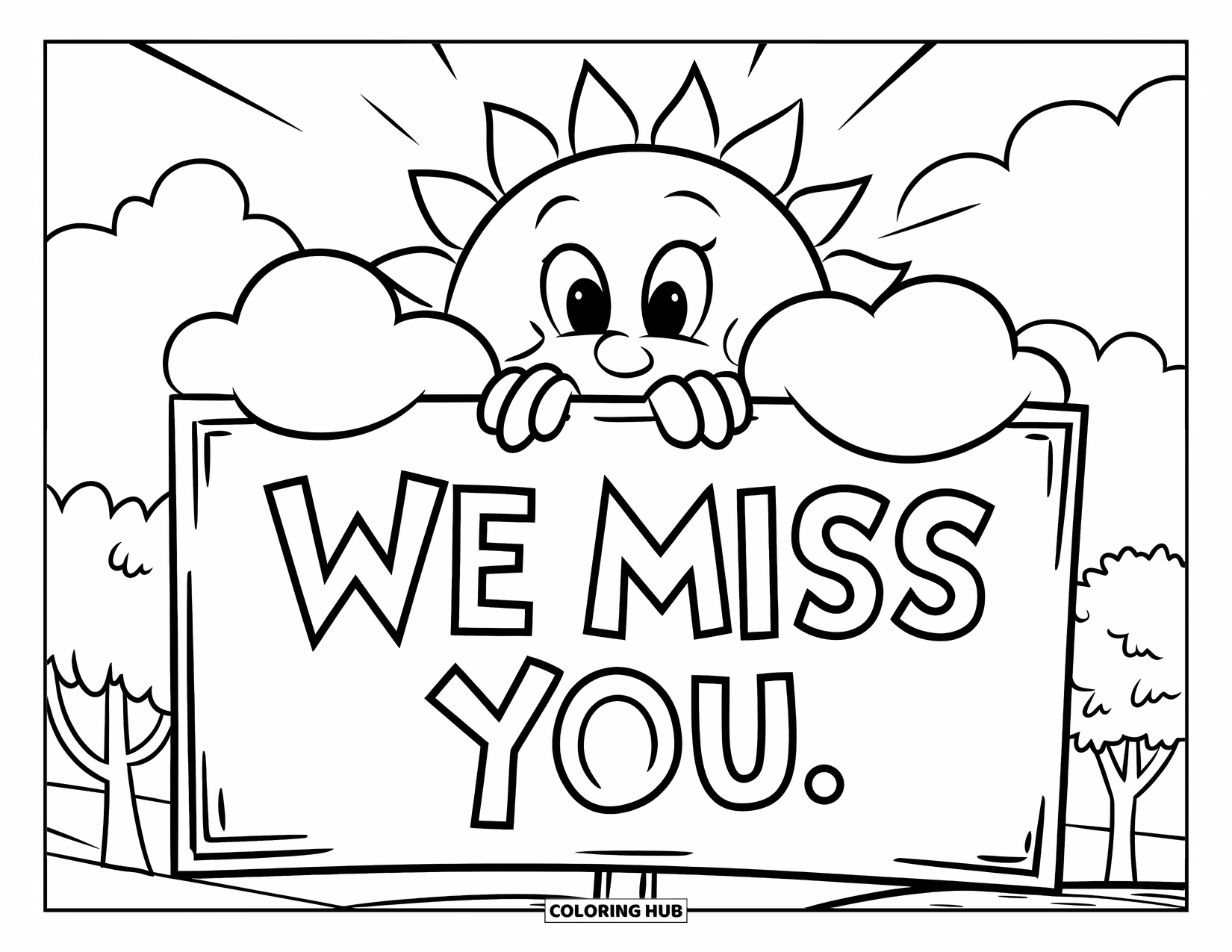 70+ We Miss You Coloring Pages for Kids & Adults (Free Printable PDFs)