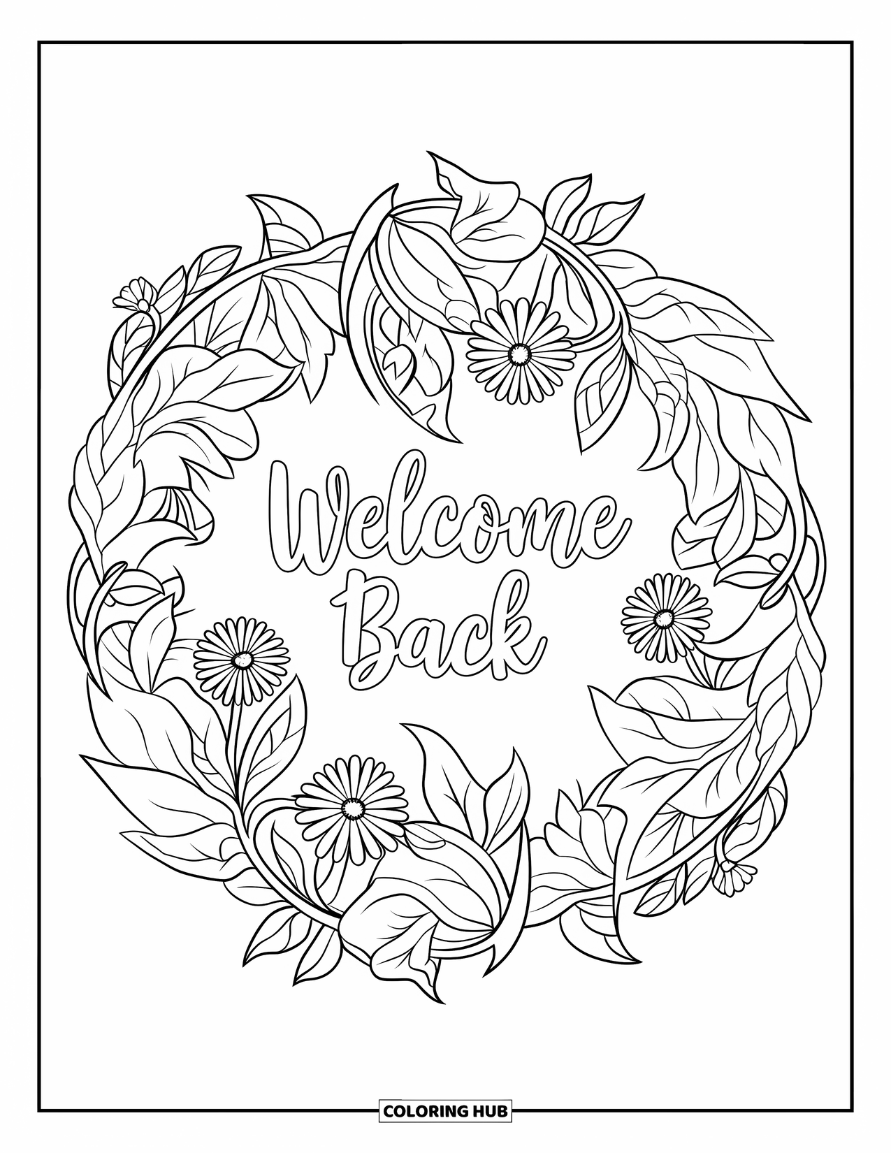 70+ Welcome Back Coloring Pages for Kids & Adults (Free Printable PDFs)