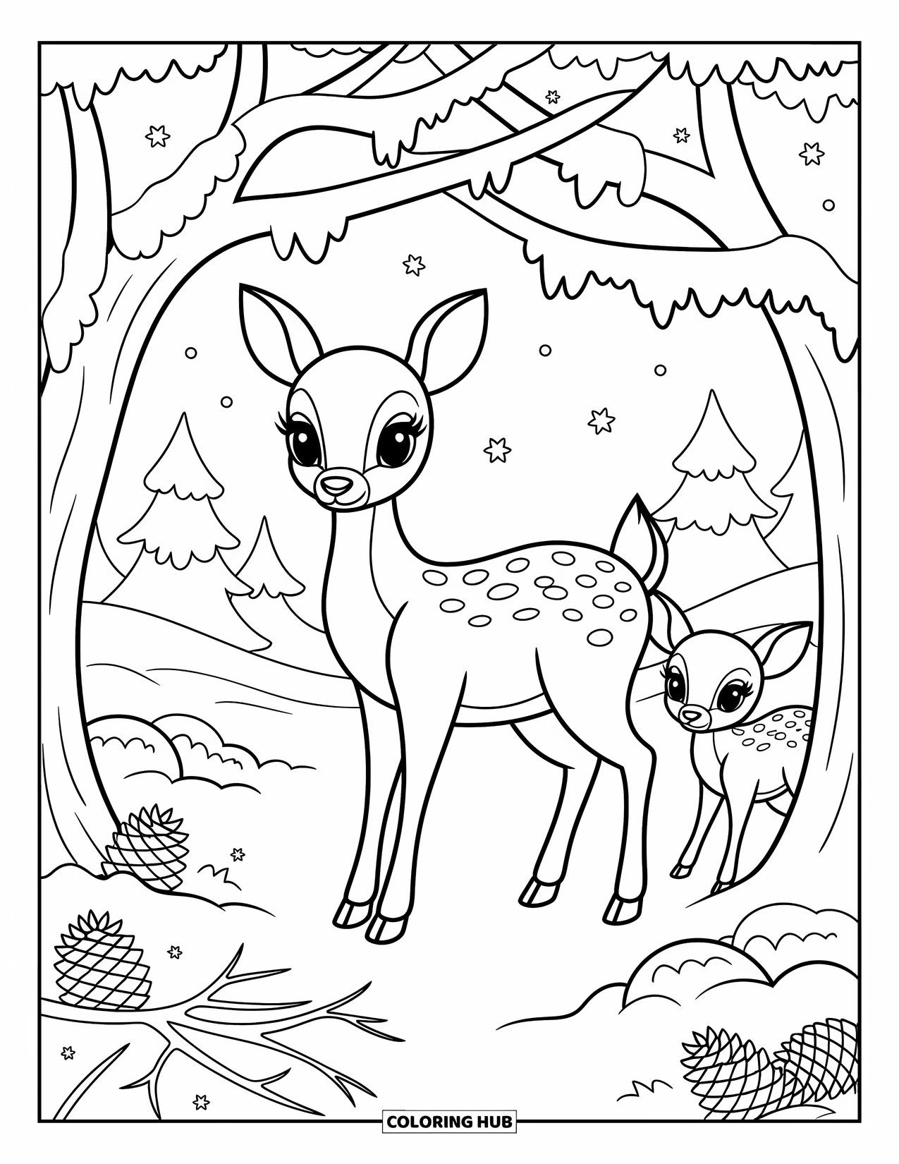 100+ Winter Animal Coloring Pages for Kids & Adults (Free Printable PDFs)