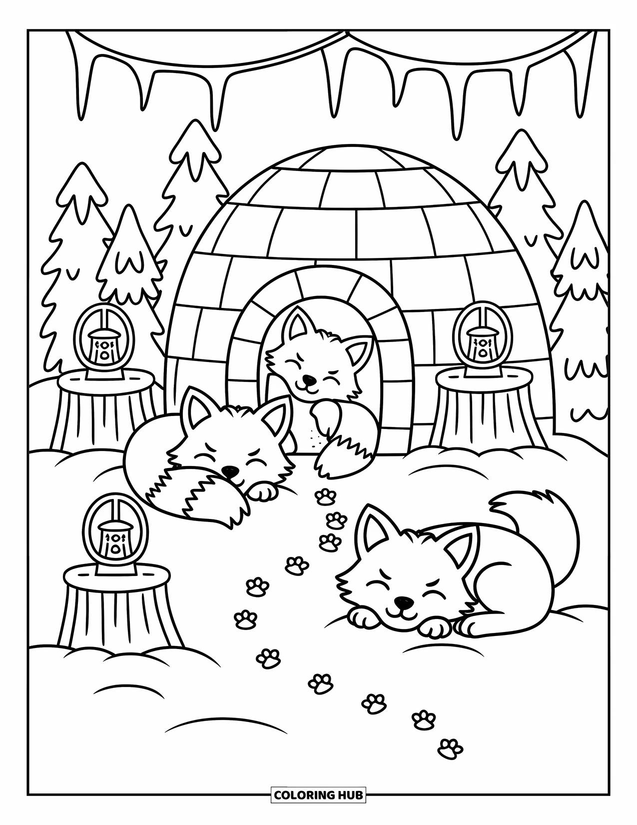 100+ Winter Animal Coloring Pages for Kids & Adults (Free Printable PDFs)