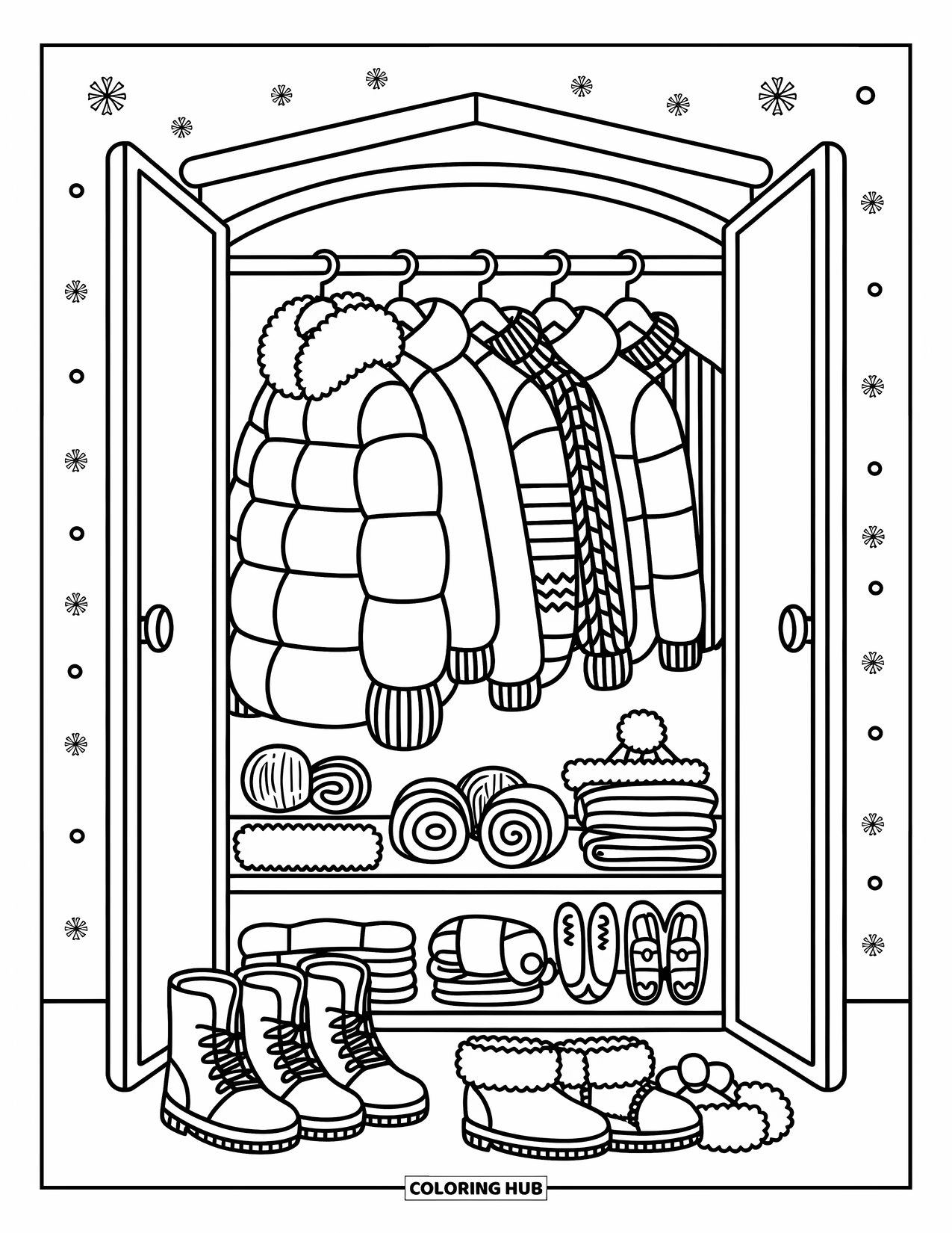 105+ Winter Clothes Coloring Pages for Kids & Adults (Free Printable PDFs)