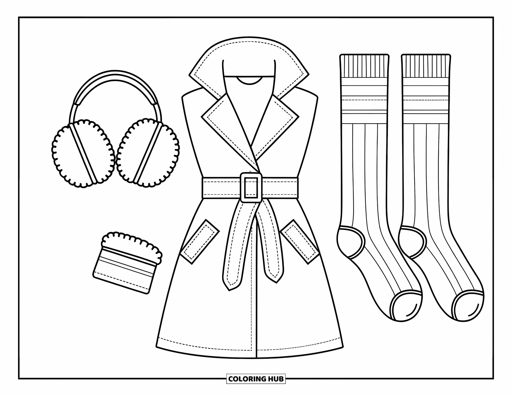 105+ Winter Clothes Coloring Pages for Kids & Adults (Free Printable PDFs)