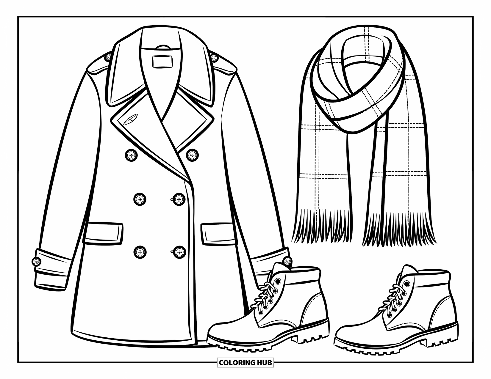 105+ Winter Clothes Coloring Pages for Kids & Adults (Free Printable PDFs)