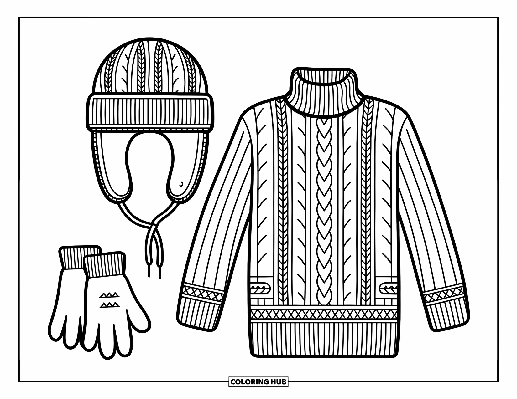 105+ Winter Clothes Coloring Pages for Kids & Adults (Free Printable PDFs)