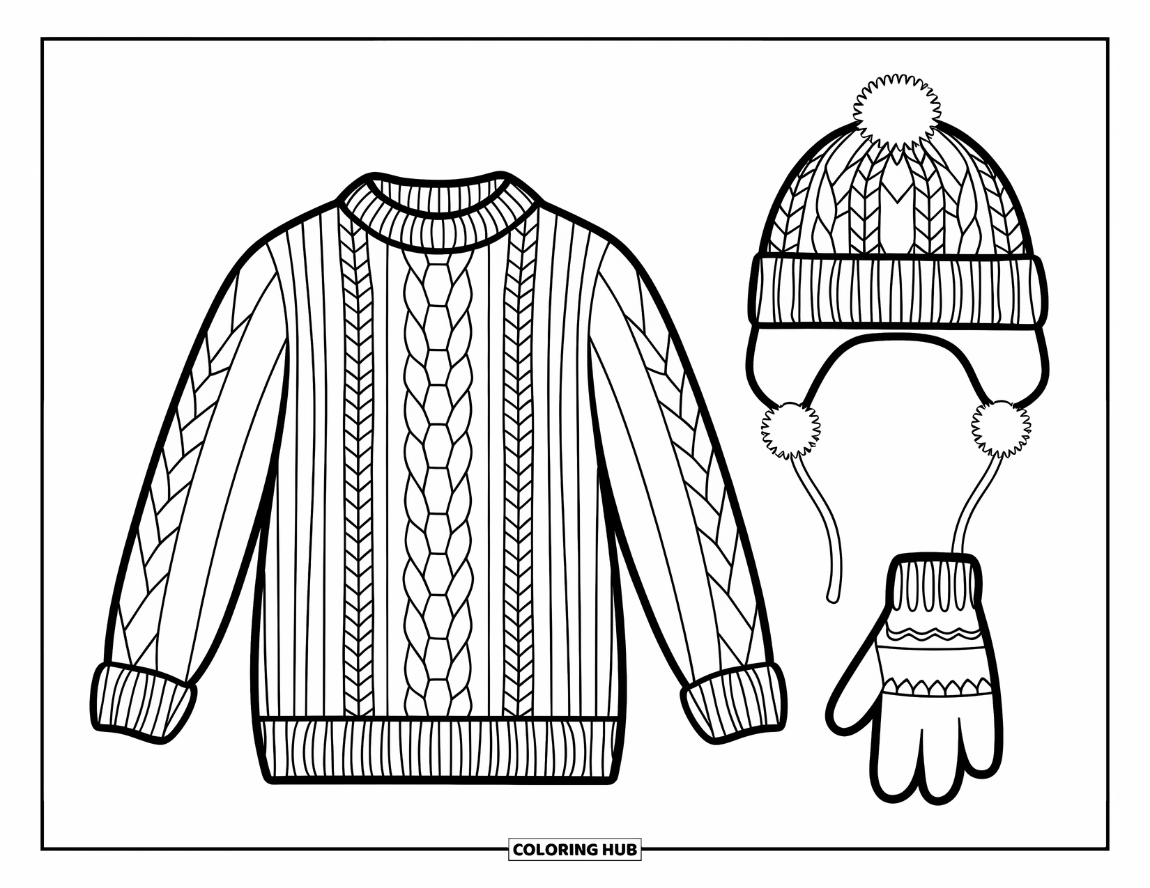 105+ Winter Clothes Coloring Pages for Kids & Adults (Free Printable PDFs)