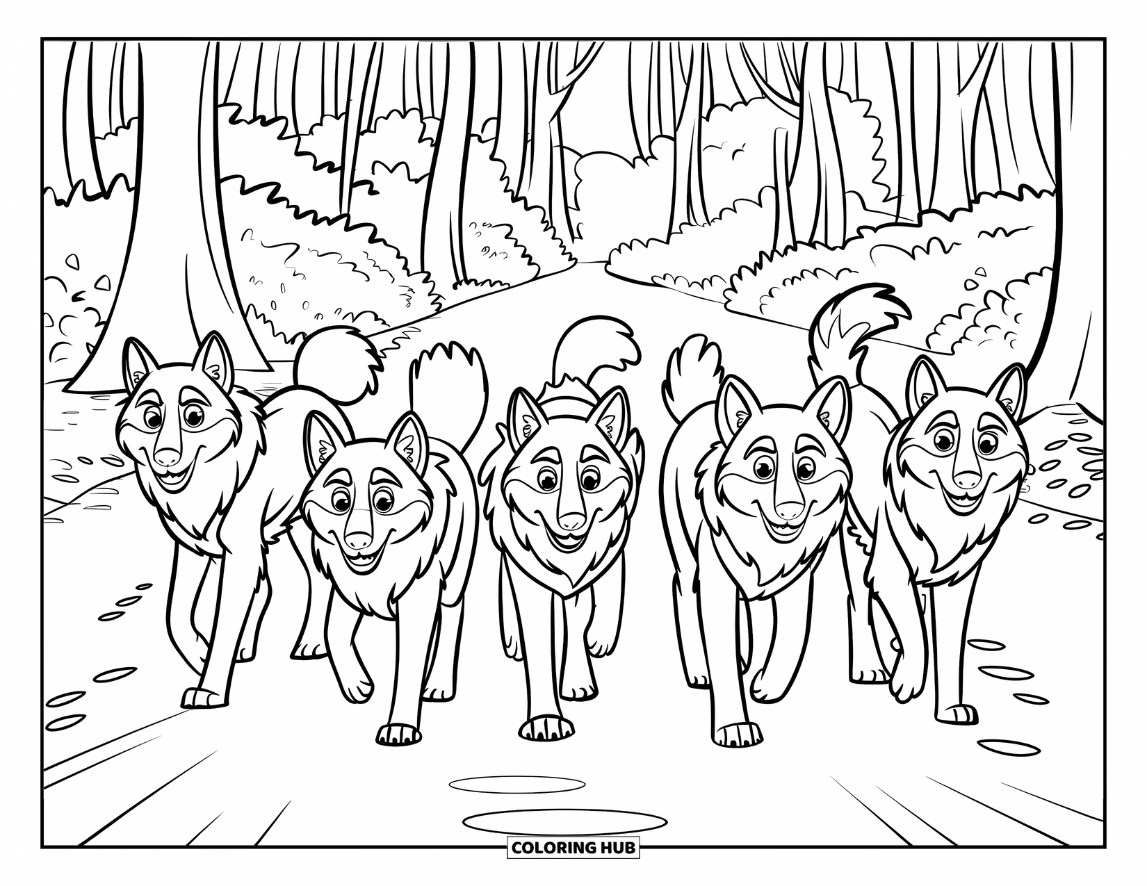 70+ Wolf Pack Coloring Pages for Kids & Adults (Free Printable PDFs)
