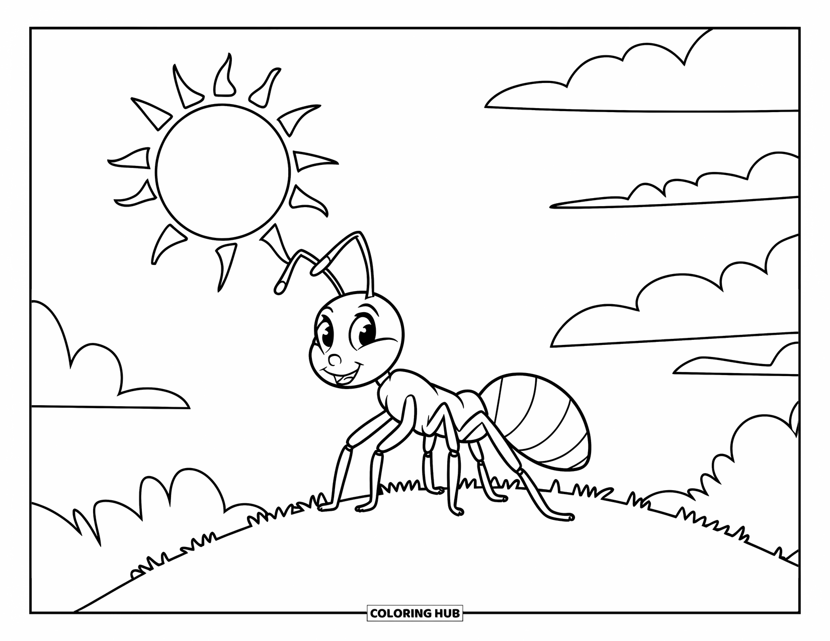 60+ Ant Coloring Pages for Kids & Adults (Free Printable PDFs)