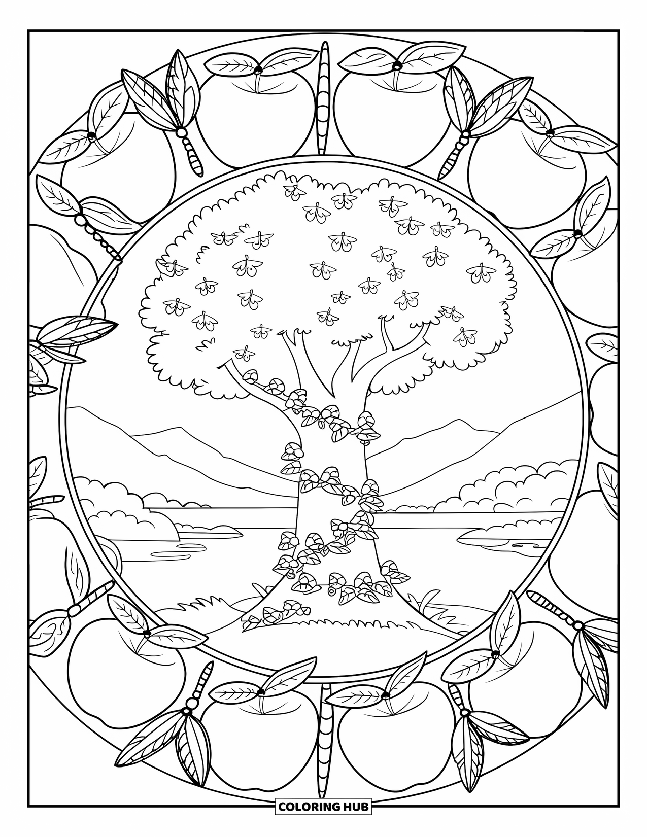 80+ Apple Tree Coloring Pages for Kids & Adults (Free Printable PDFs)