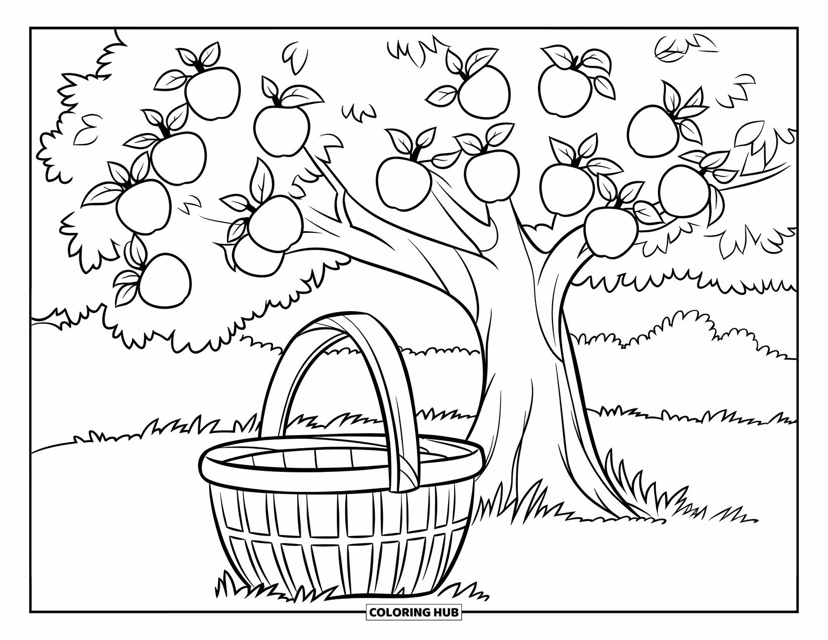 80+ Apple Tree Coloring Pages for Kids & Adults (Free Printable PDFs)