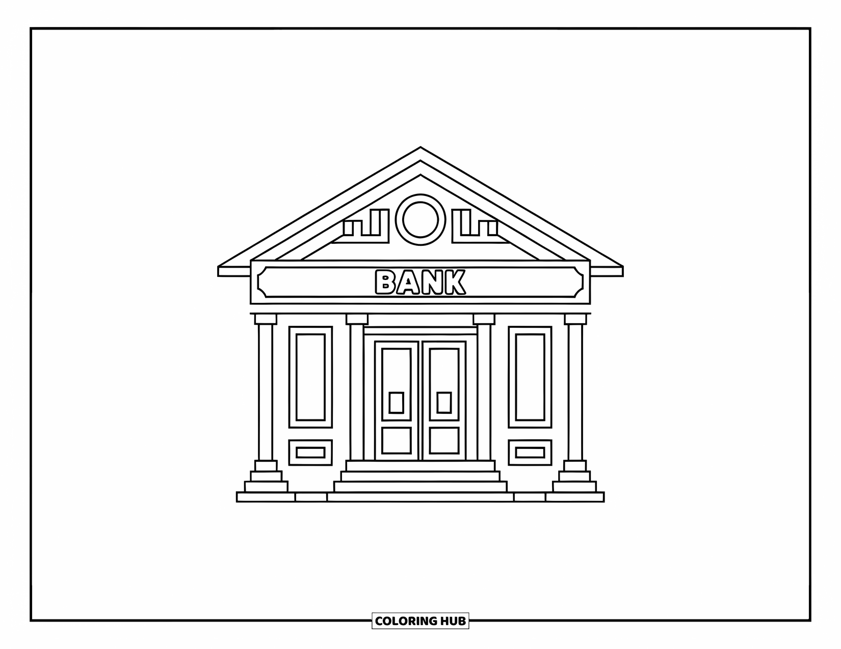 55+ Bank Coloring Pages for Kids & Adults (Free Printable PDFs)