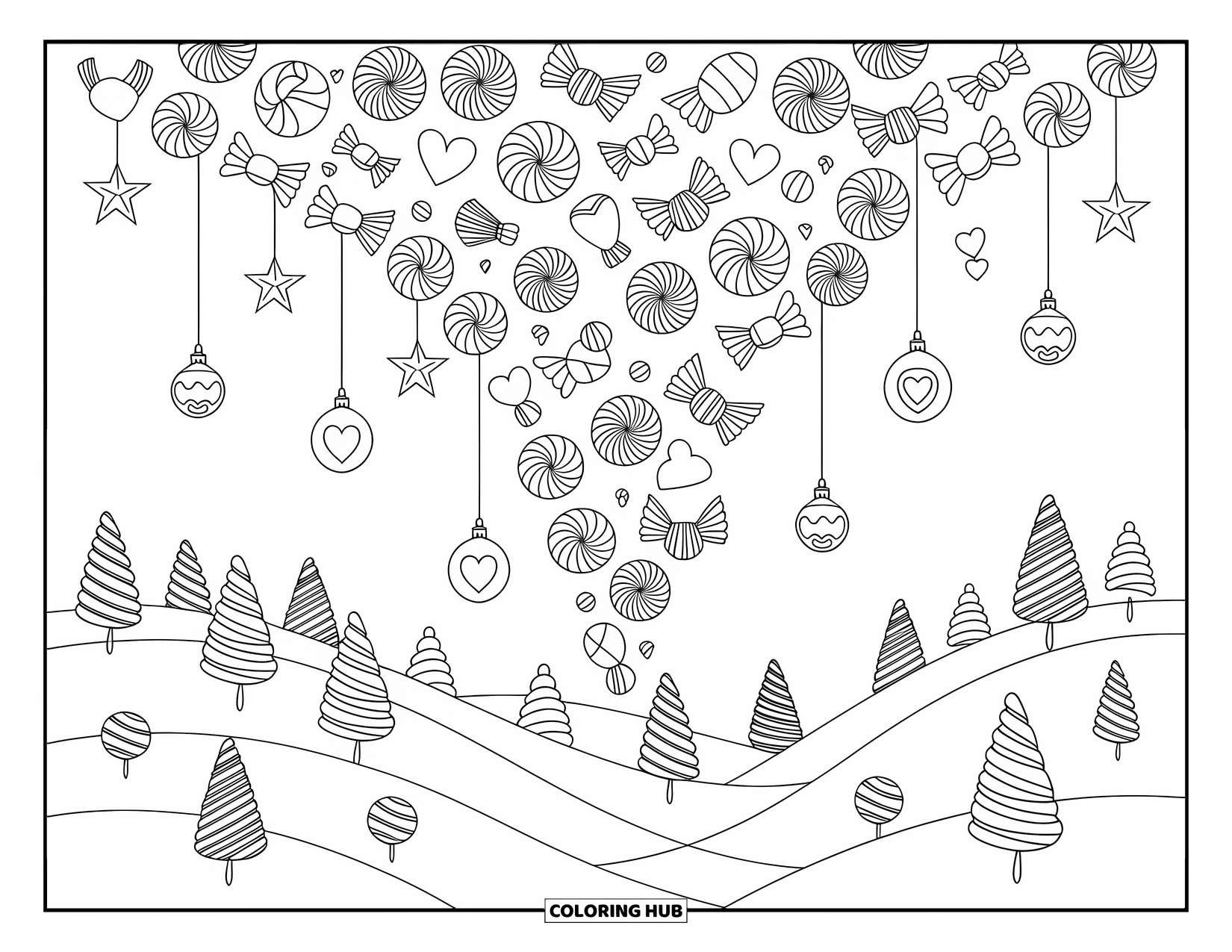 80+ Christmas Candy Coloring Pages for Kids & Adults (Free Printable PDFs)