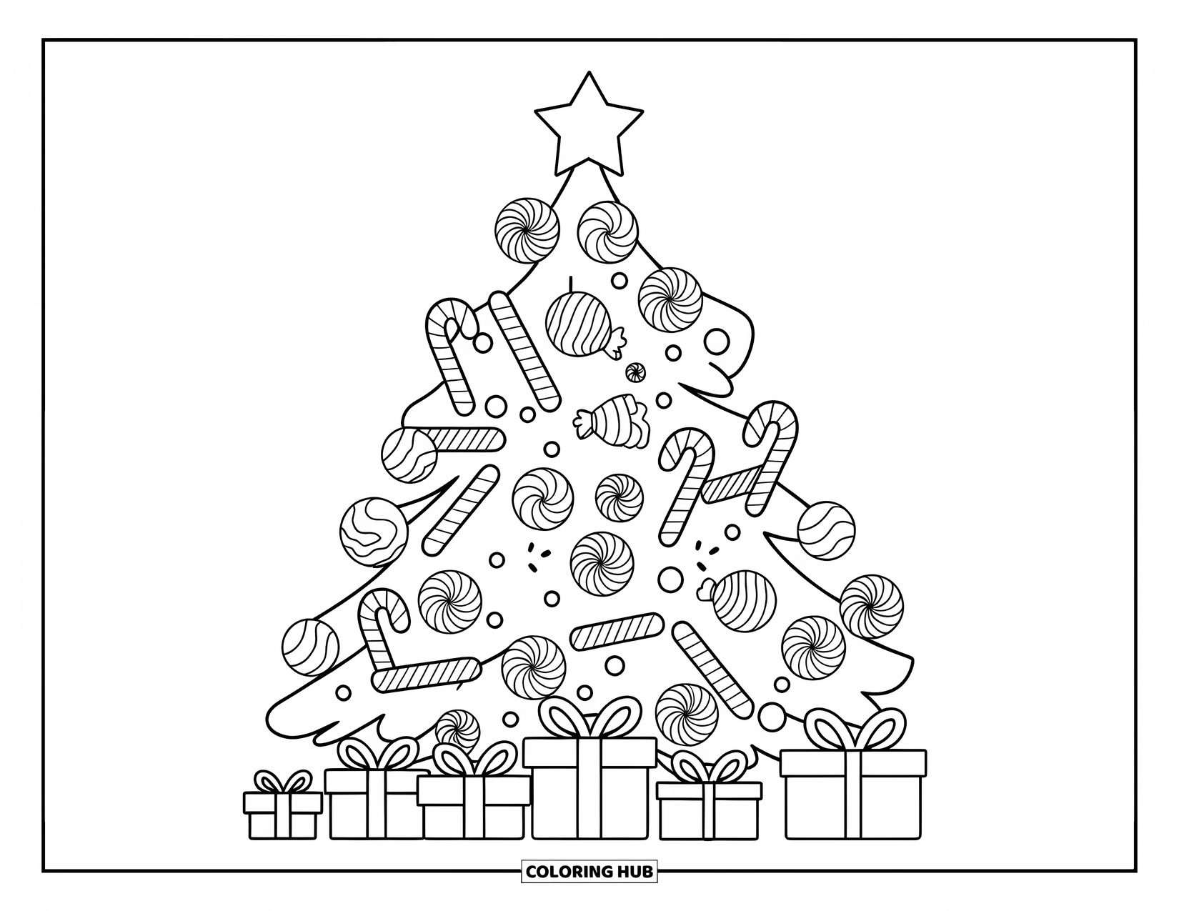 80+ Christmas Candy Coloring Pages for Kids & Adults (Free Printable PDFs)