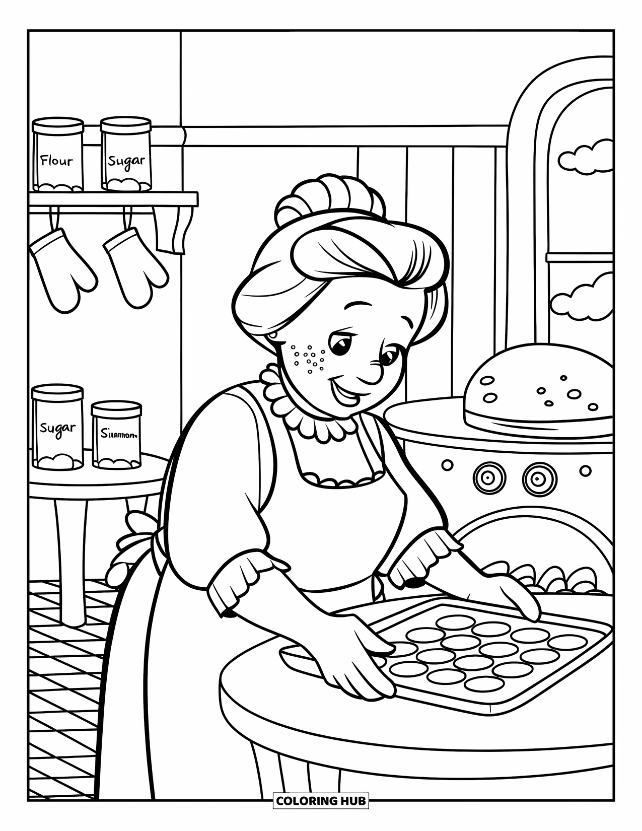 65+ Grandma Coloring Pages for Kids & Adults (Free Printable PDFs)