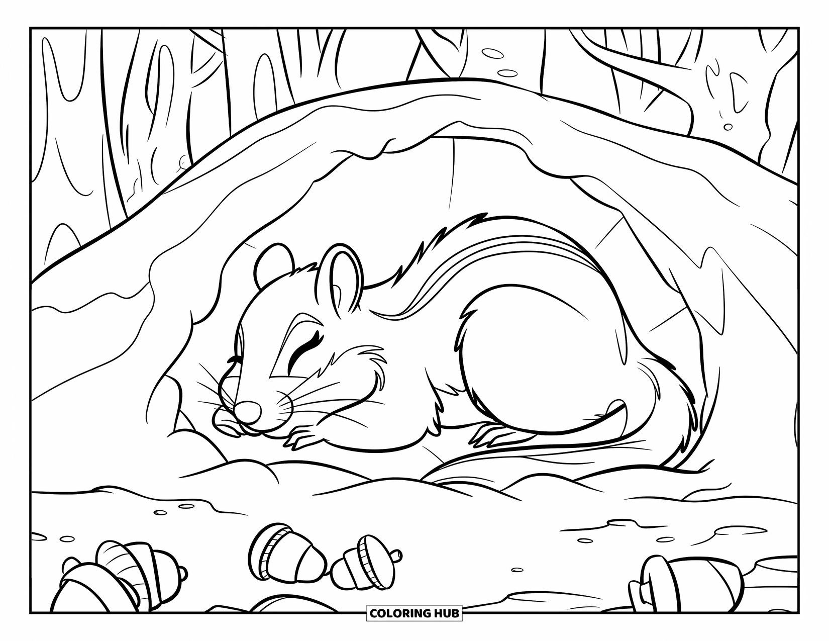 70+ Hibernating Animals Coloring Pages for Kids & Adults (Free ...