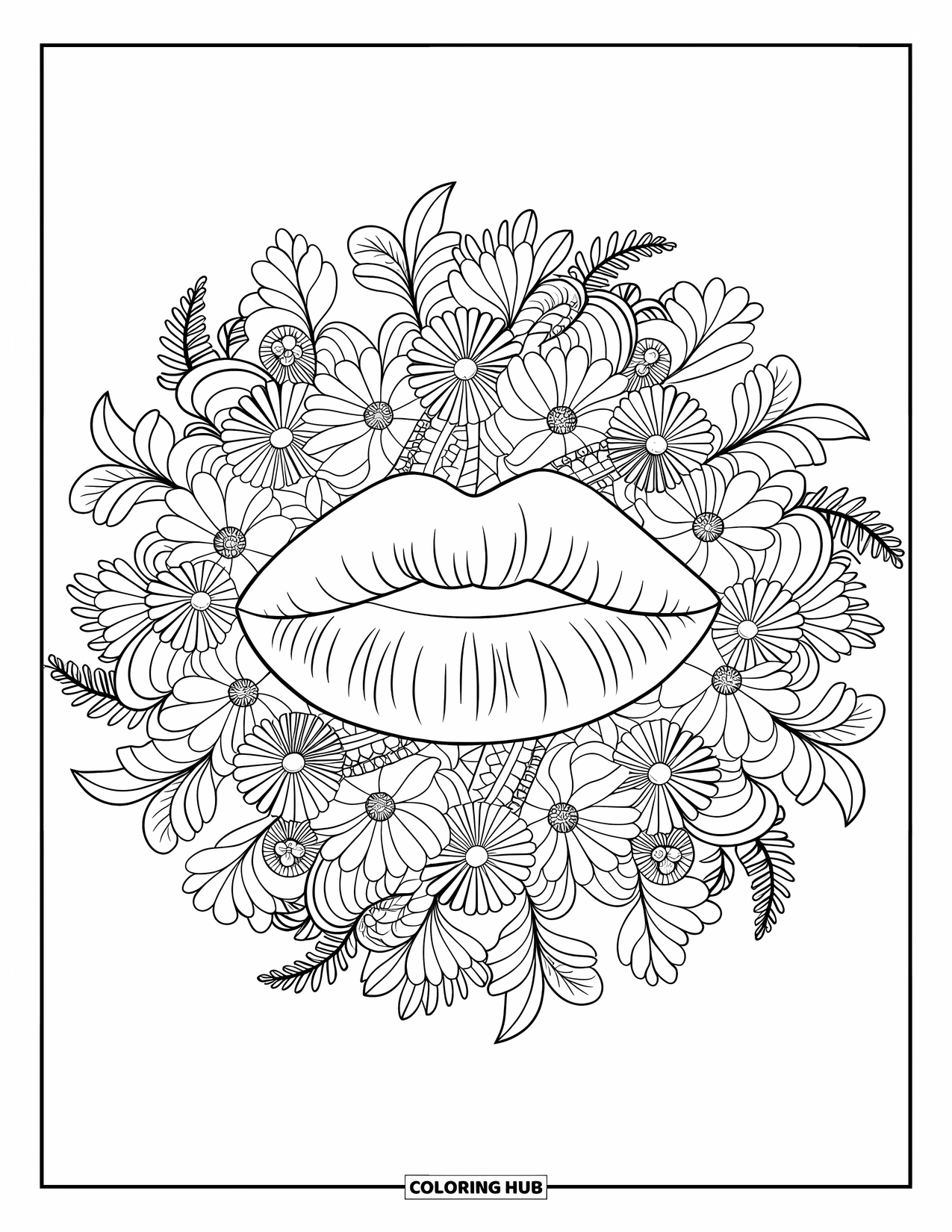 65+ Lips Coloring Pages for Kids & Adults (Free Printable PDFs)
