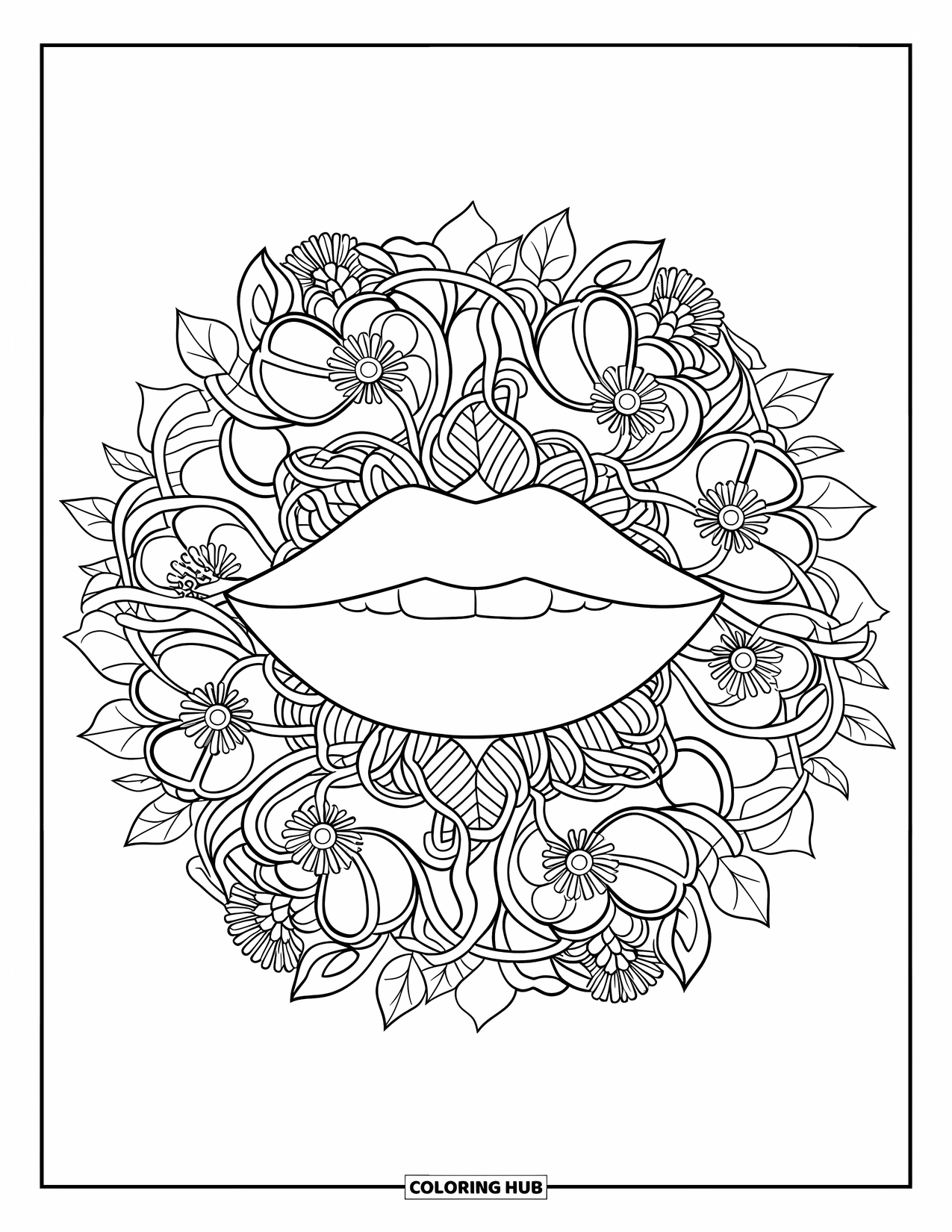 65+ Lips Coloring Pages for Kids & Adults (Free Printable PDFs)