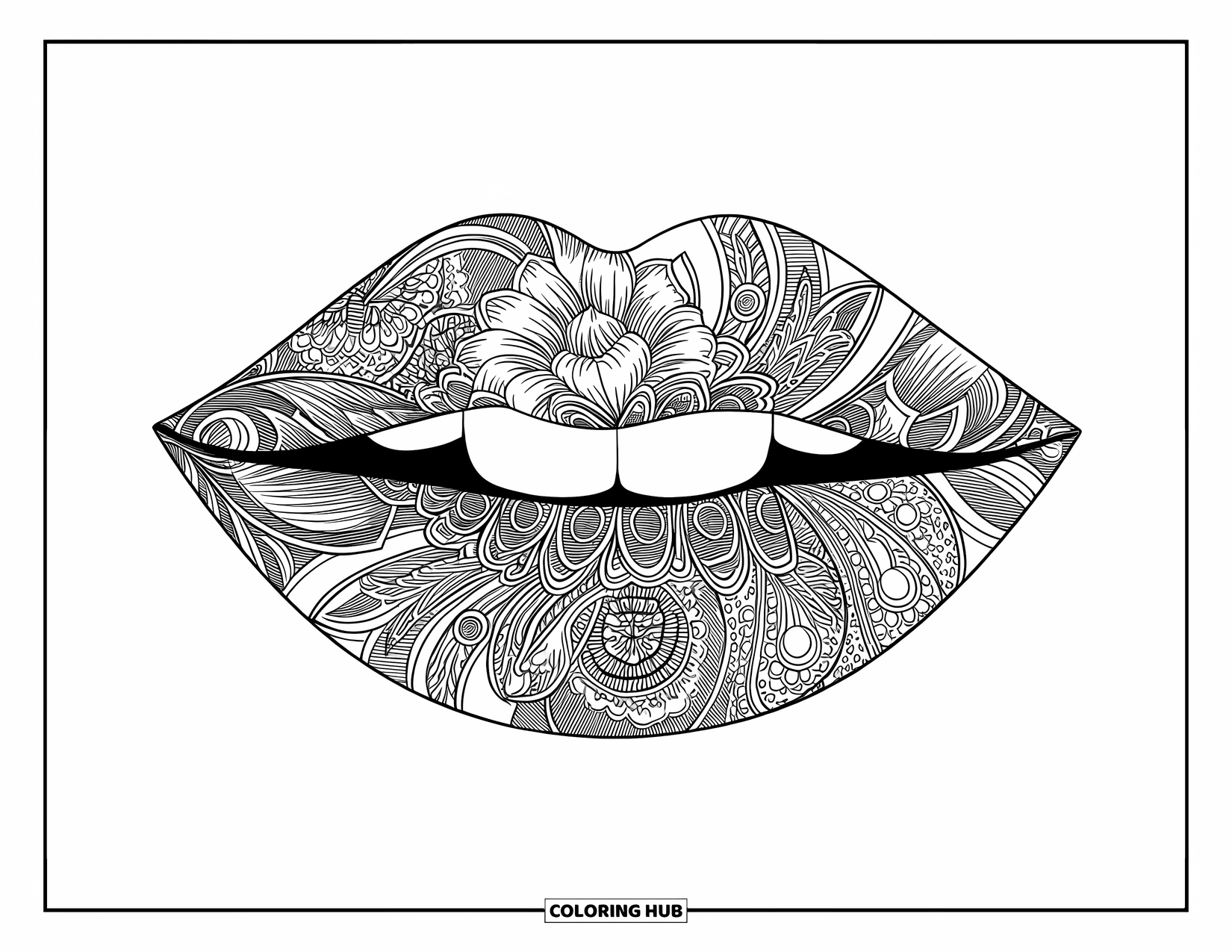 65+ Lips Coloring Pages for Kids & Adults (Free Printable PDFs)